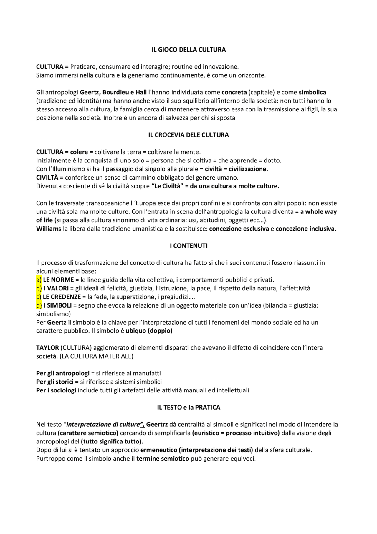 Il Gioco Della Cultura Docsity