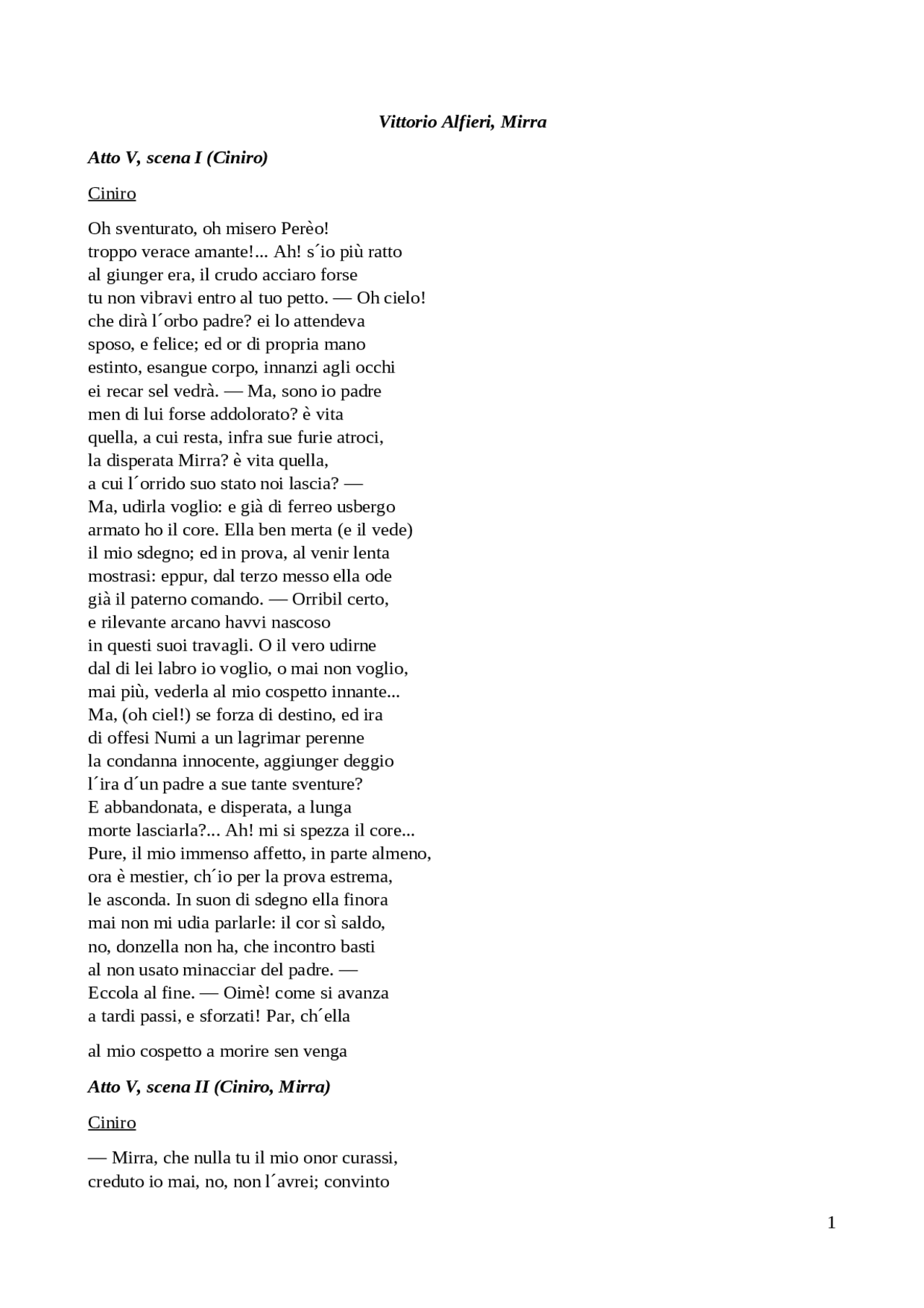 Appunti Mirra Alfieri Docsity