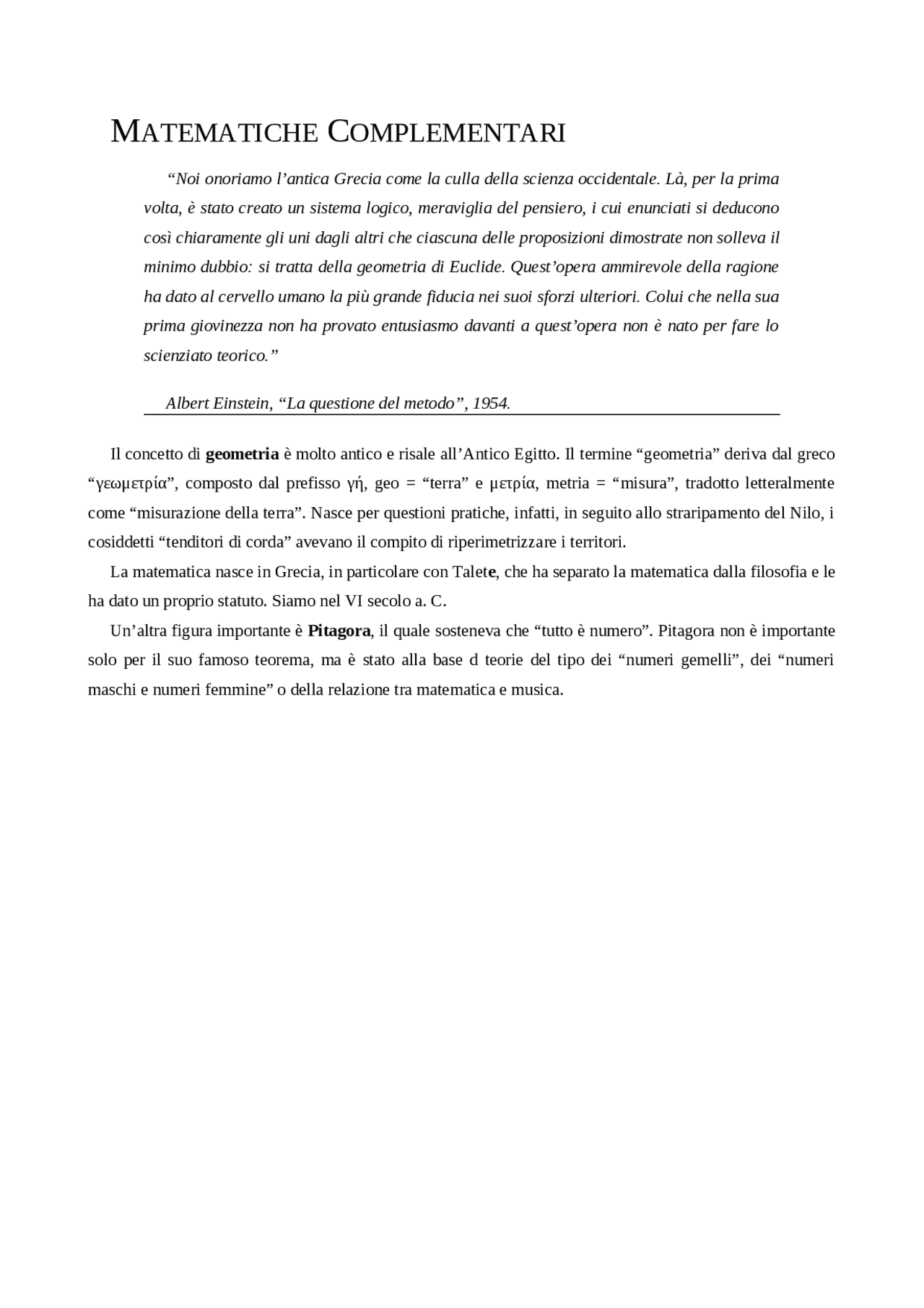 Matematiche Complementari Appunti Appunti Di Geometria Docsity