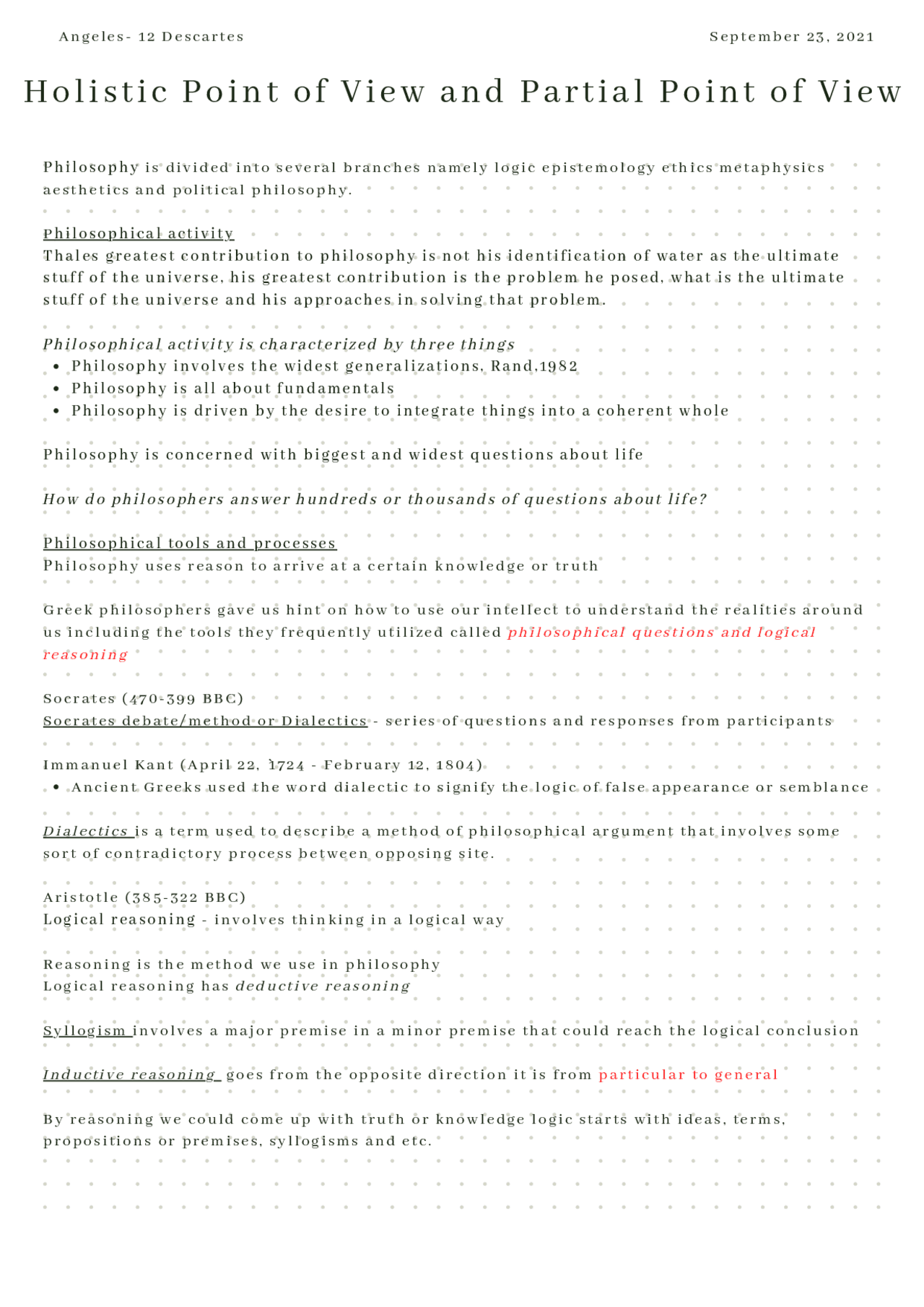 Introduction To Human Philosophy Docsity