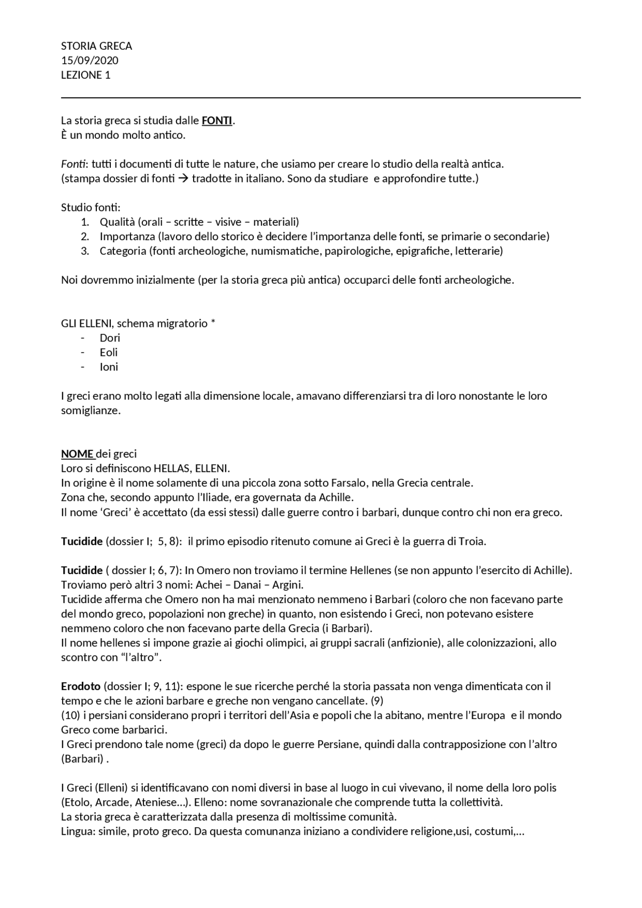 Lezione 1 Storia Greca Docsity