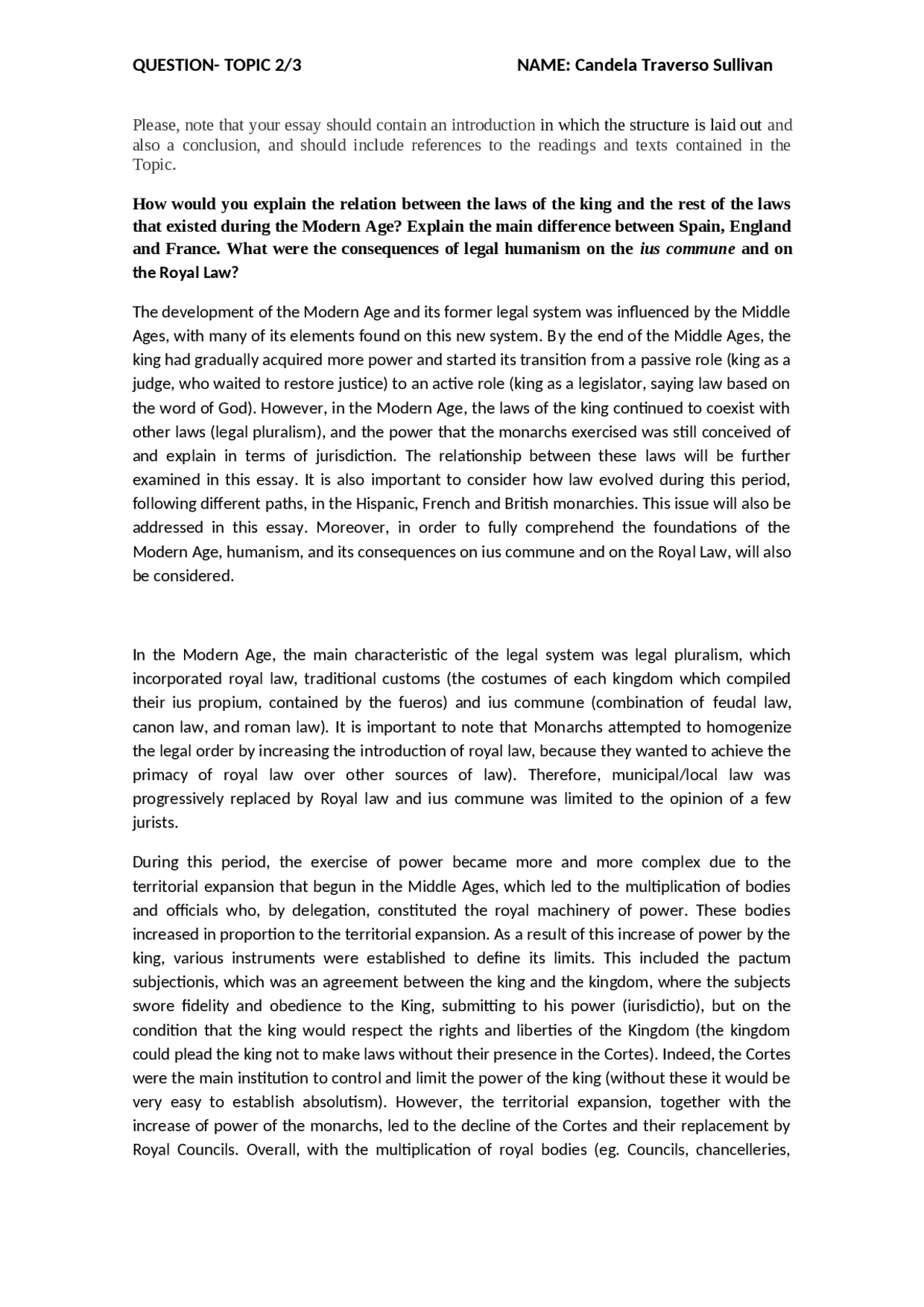 Essay Topics 2 3 Fundamentos Históricos Del Sistema Jurídico Docsity