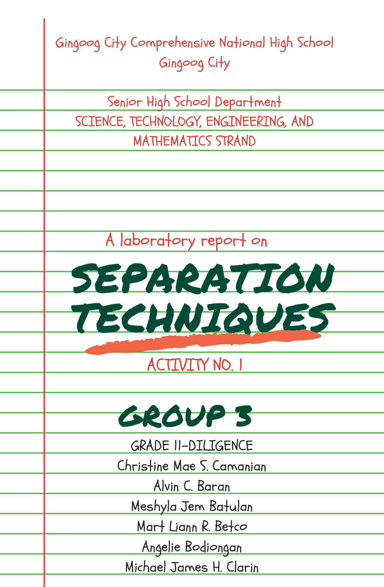 Separation Technique Docsity
