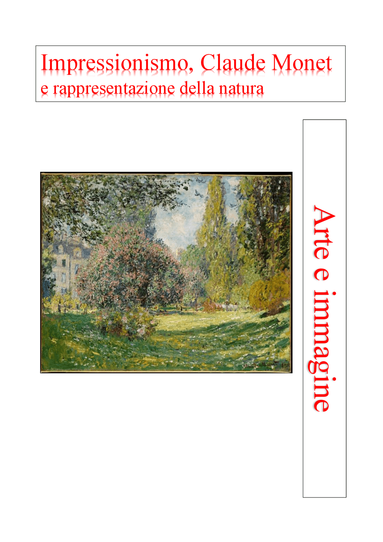 Appunti Su Impressionismo Claude Monet Docsity