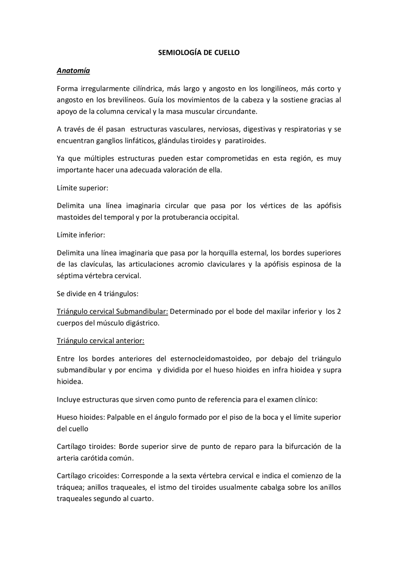 Semiología De Cuello Docsity