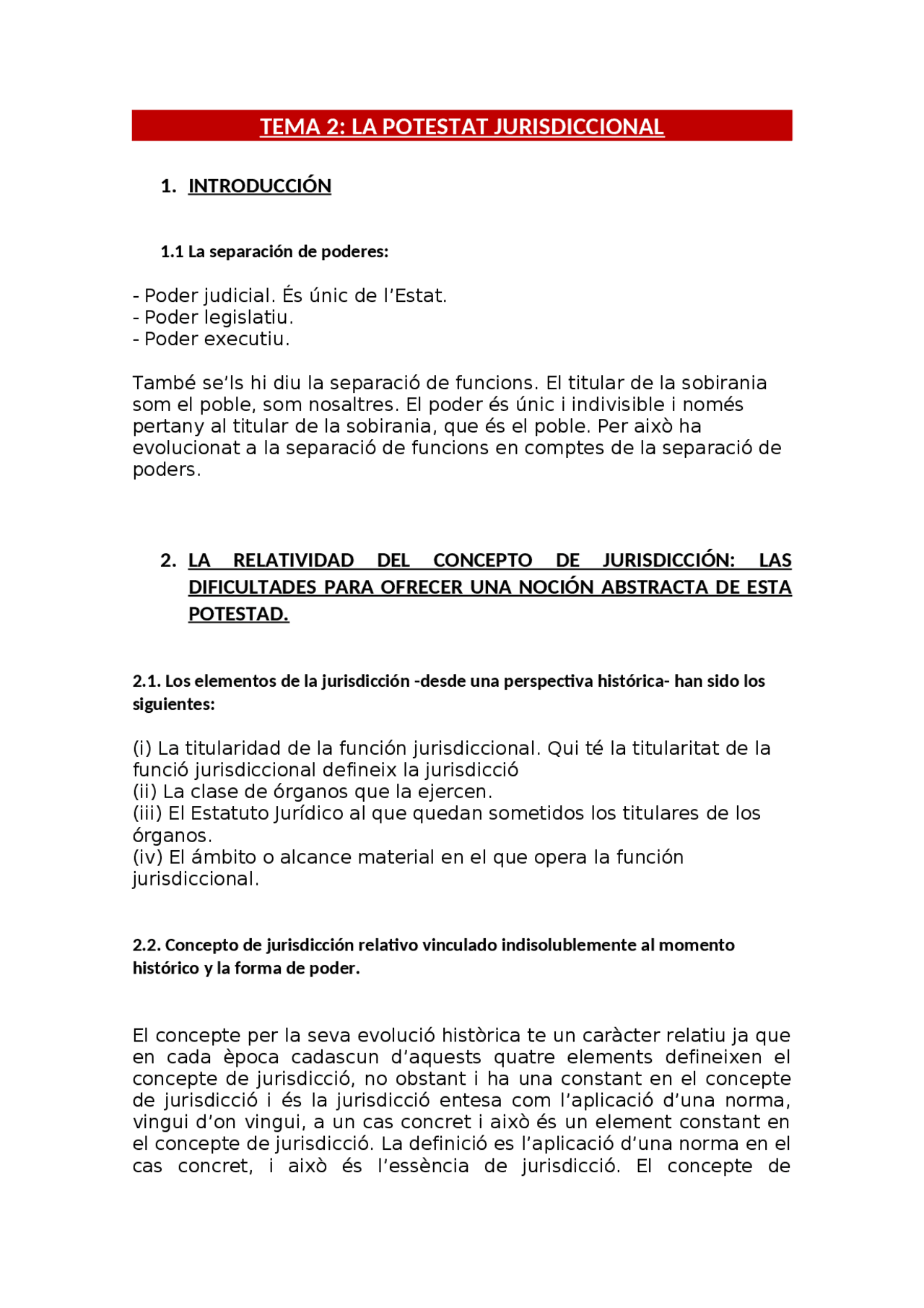 Apunts Tema 2 Introducció al Dret Processal - Docsity