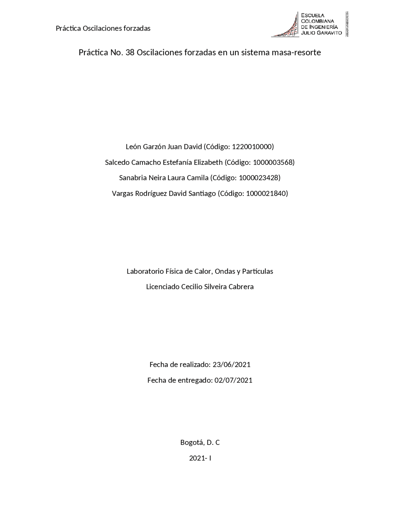 Informe Oscilaciones Forzadas Docsity
