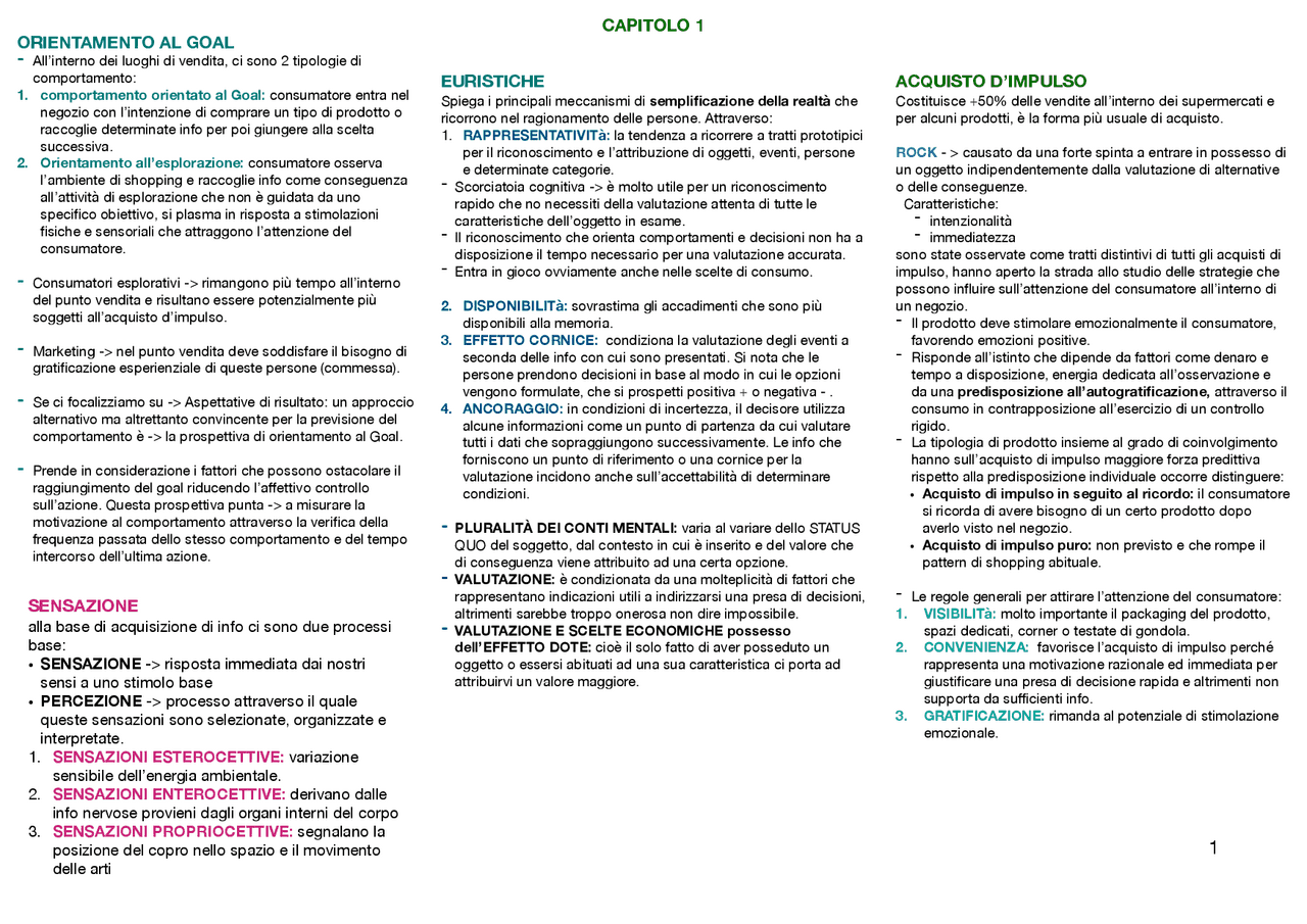 Riassunto Schematico Esame Neuromarketing Docsity