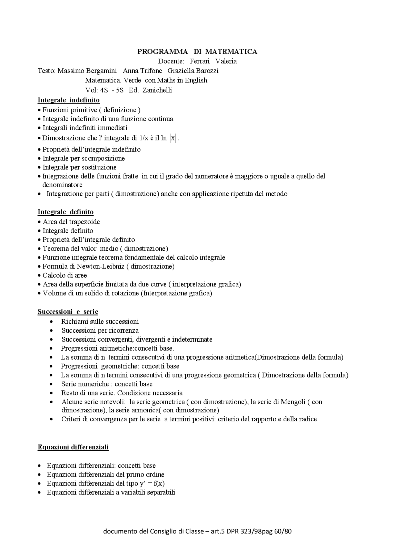 Appunti 5 Anno Di Matematica Docsity