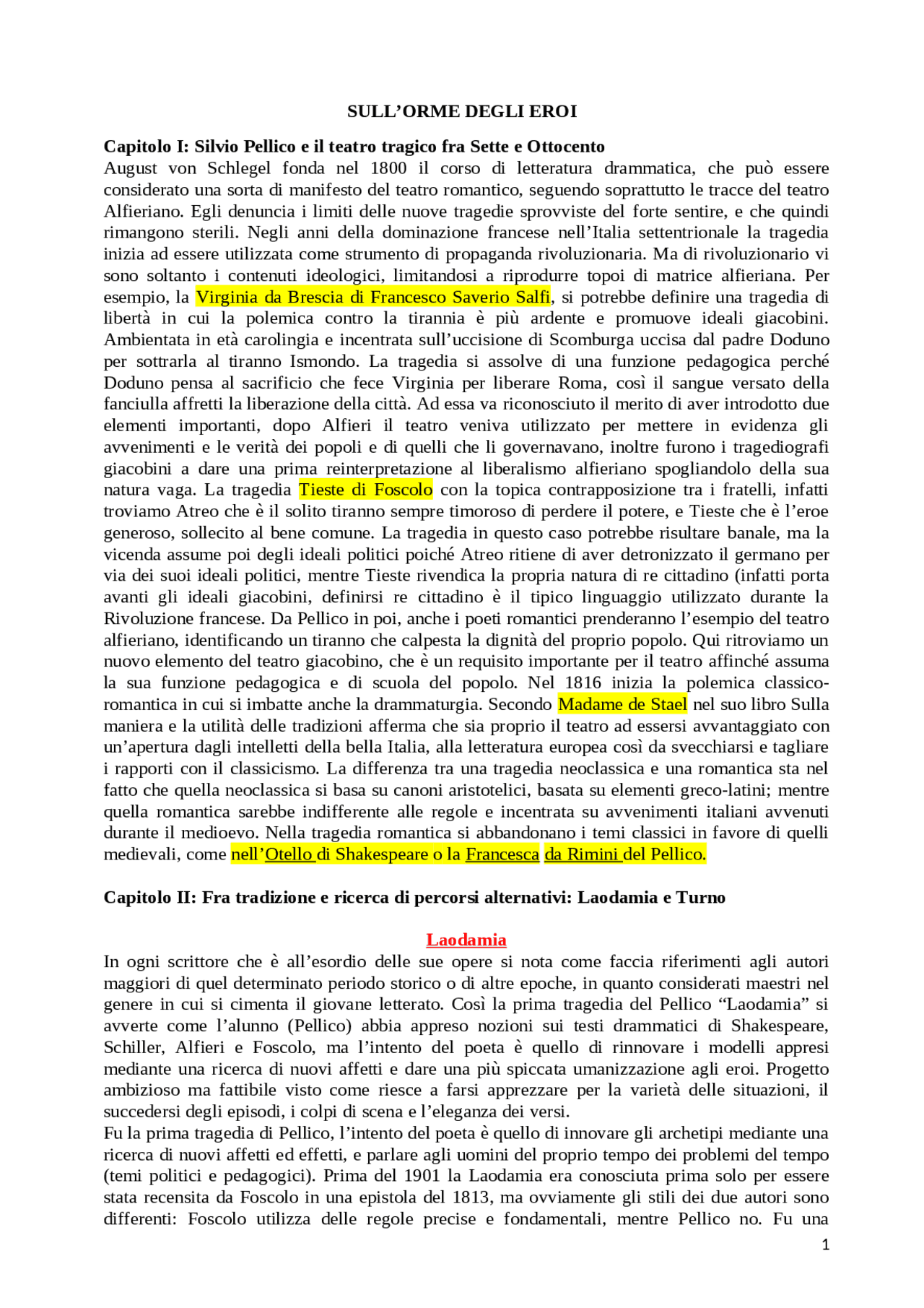 Sullorme Degli Eroi Docsity