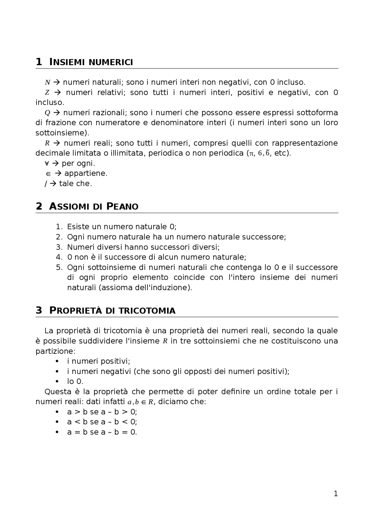 Appunti Schematici Di Matematica Generale Docsity