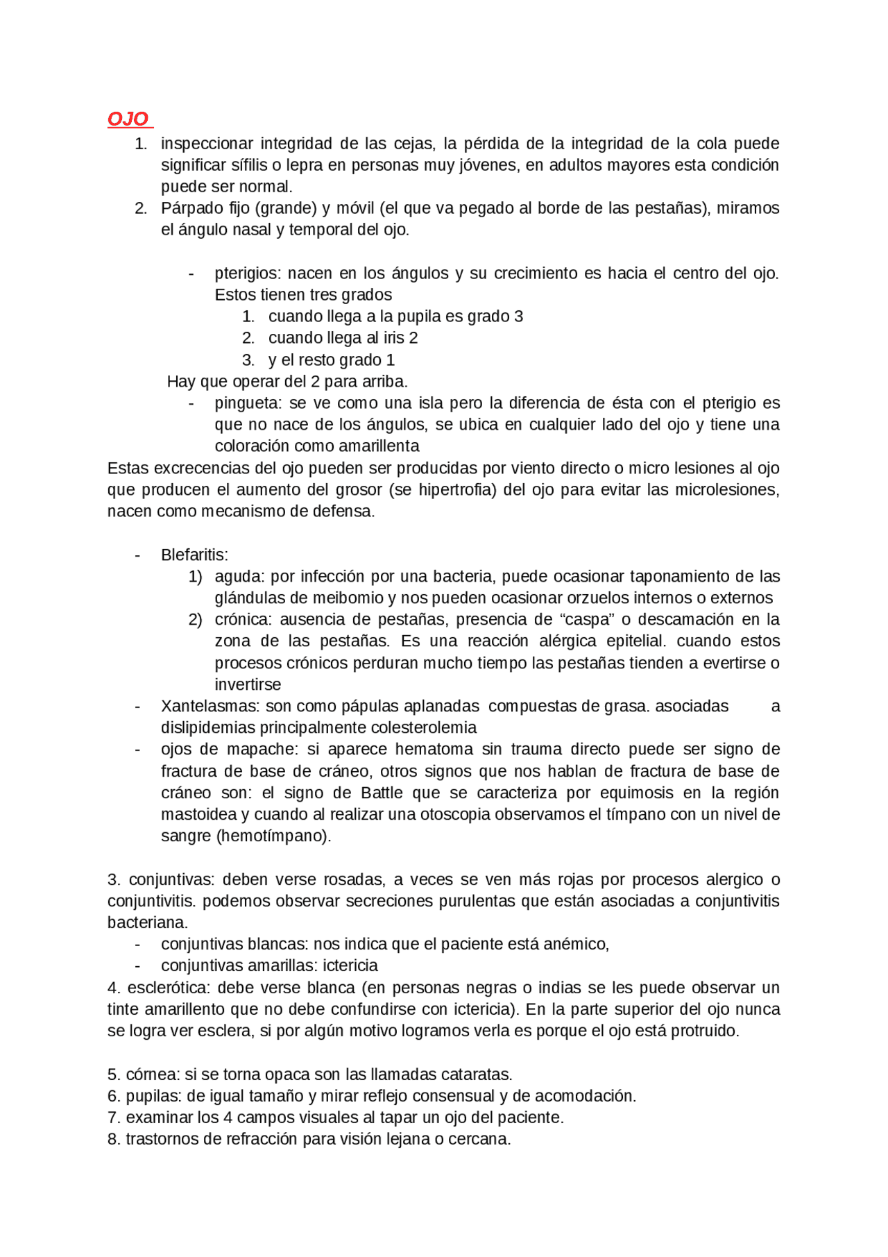 Semiologia Apuntes De Cabeza Y Cuello Docsity