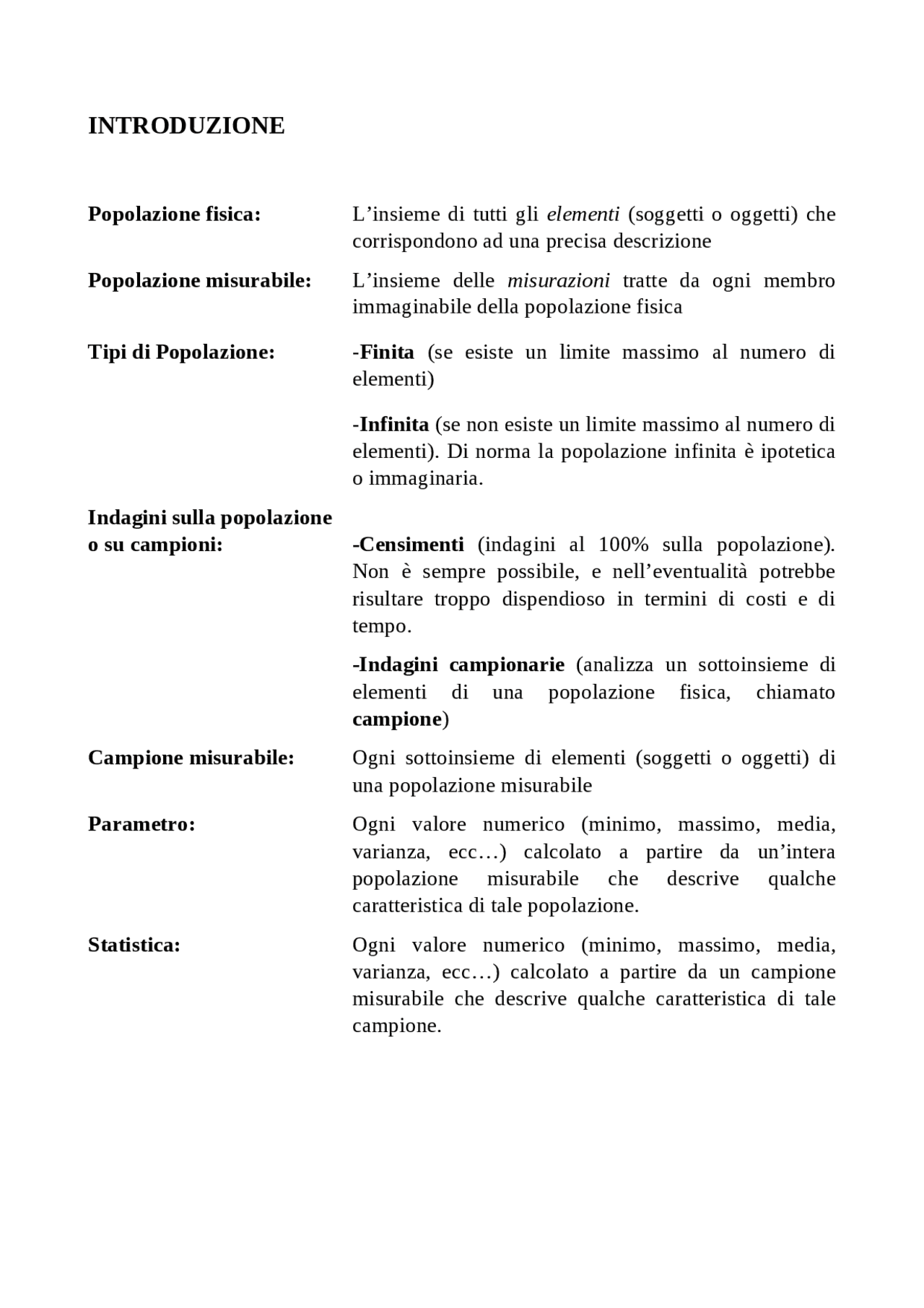 Introduzione Ai Concetti Chiave Della Statistica Schemi E Mappe