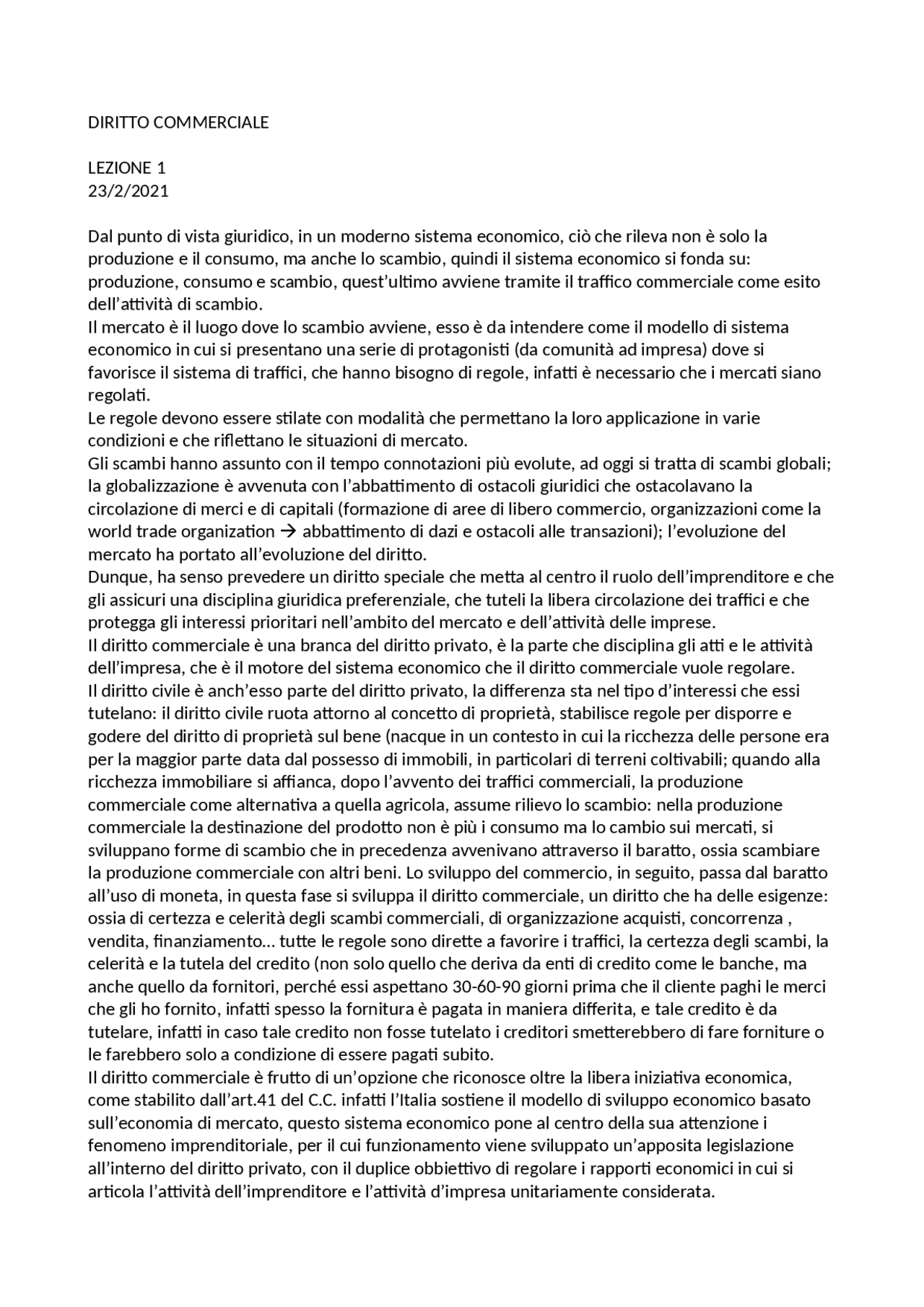 Appunti Diritto Commerciale Docsity