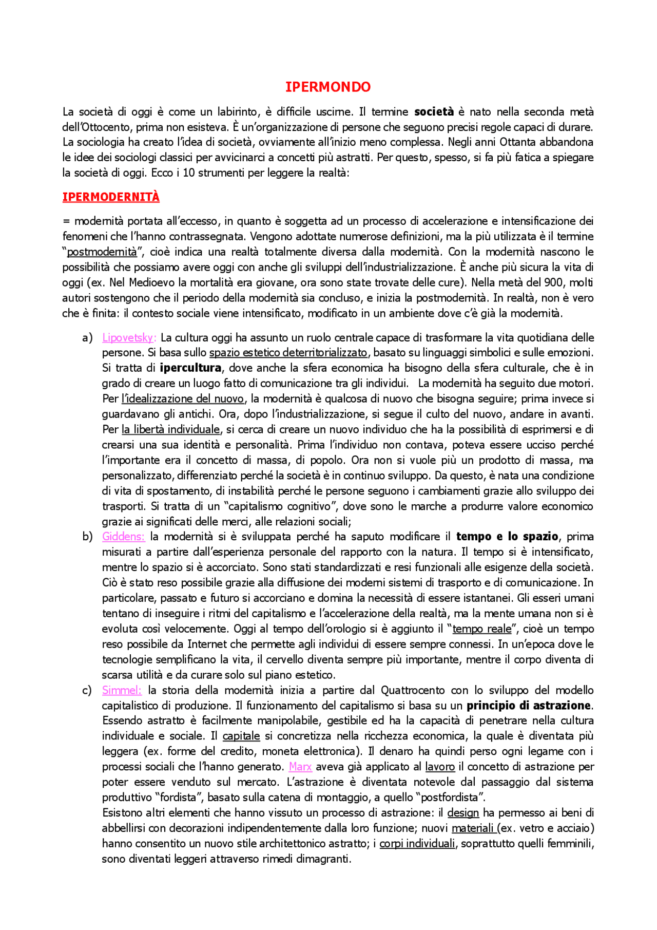 Ipermondo Sociologia Dei Media Rpci Iulm Docsity