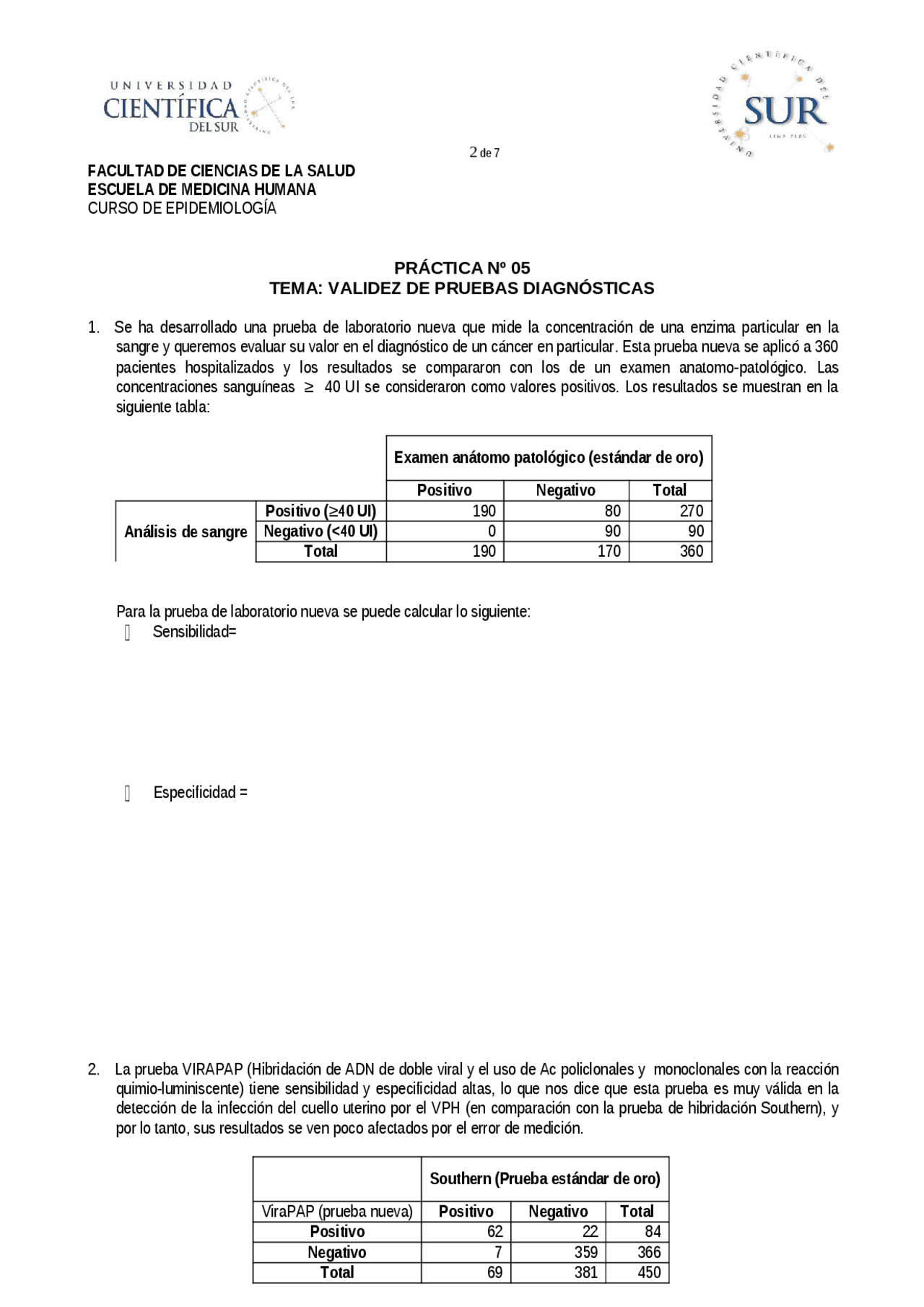 Practica 5 De Epidemiologia Ejercicios De Epidemiología Docsity