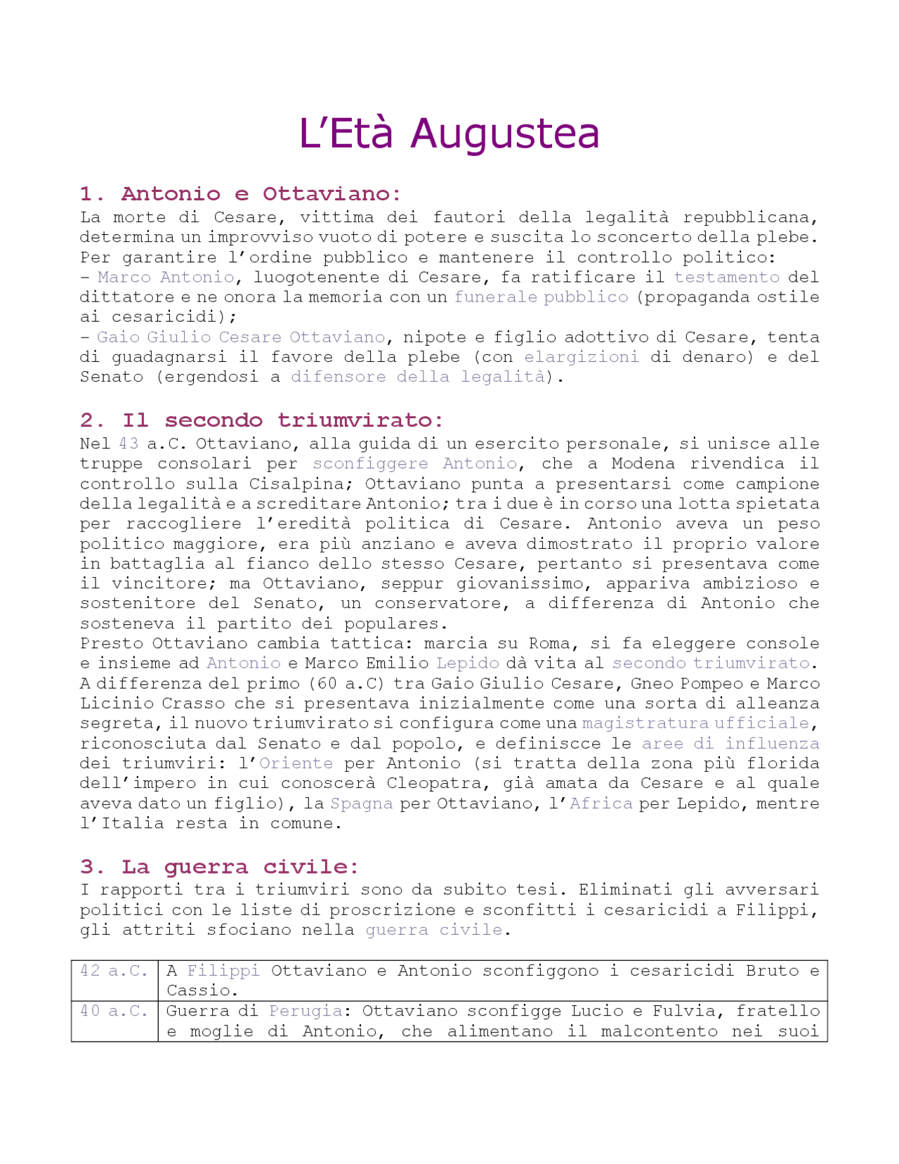 Età augustea e Virgilio - Docsity