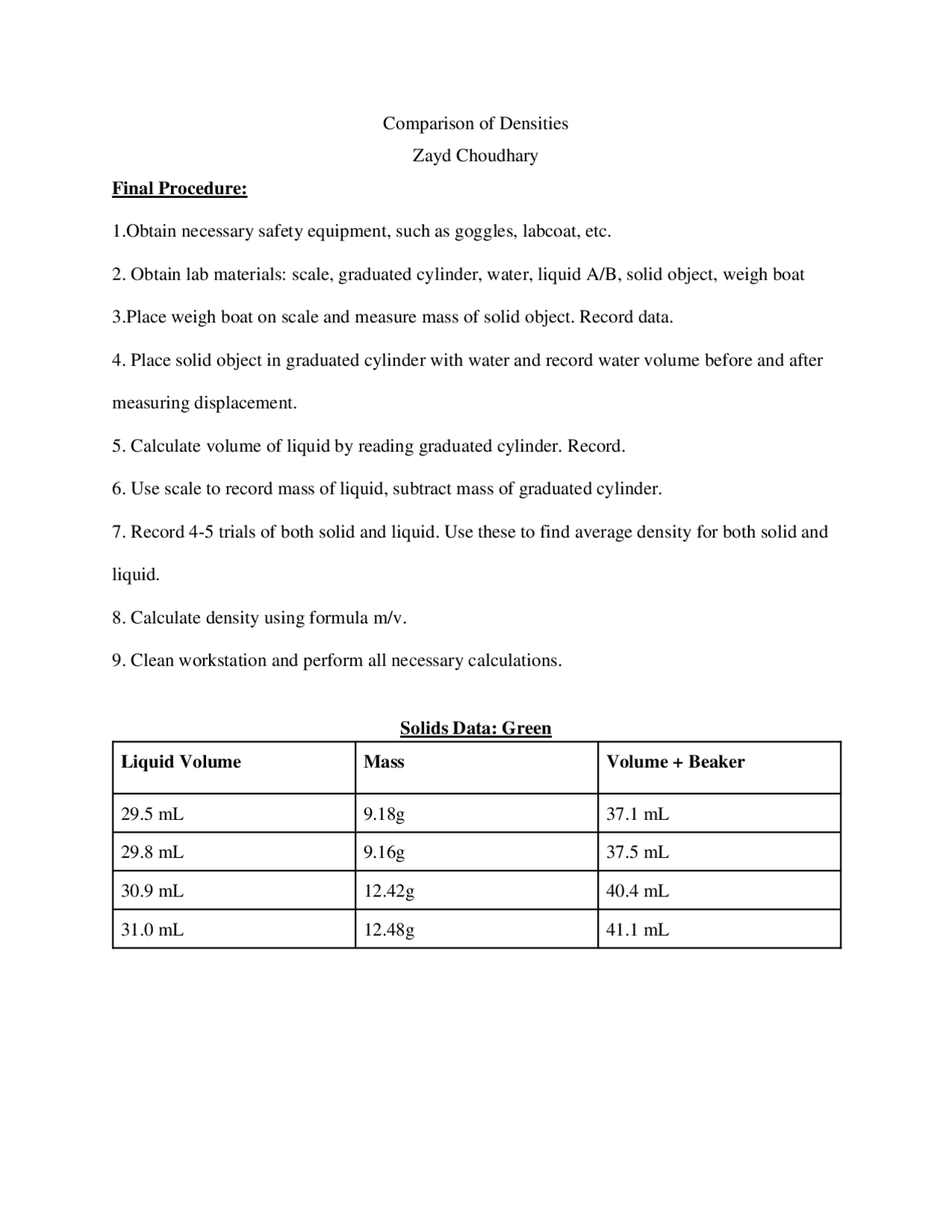 Chem_Lab_report_-converted | Cheat Sheet Chemistry | Docsity