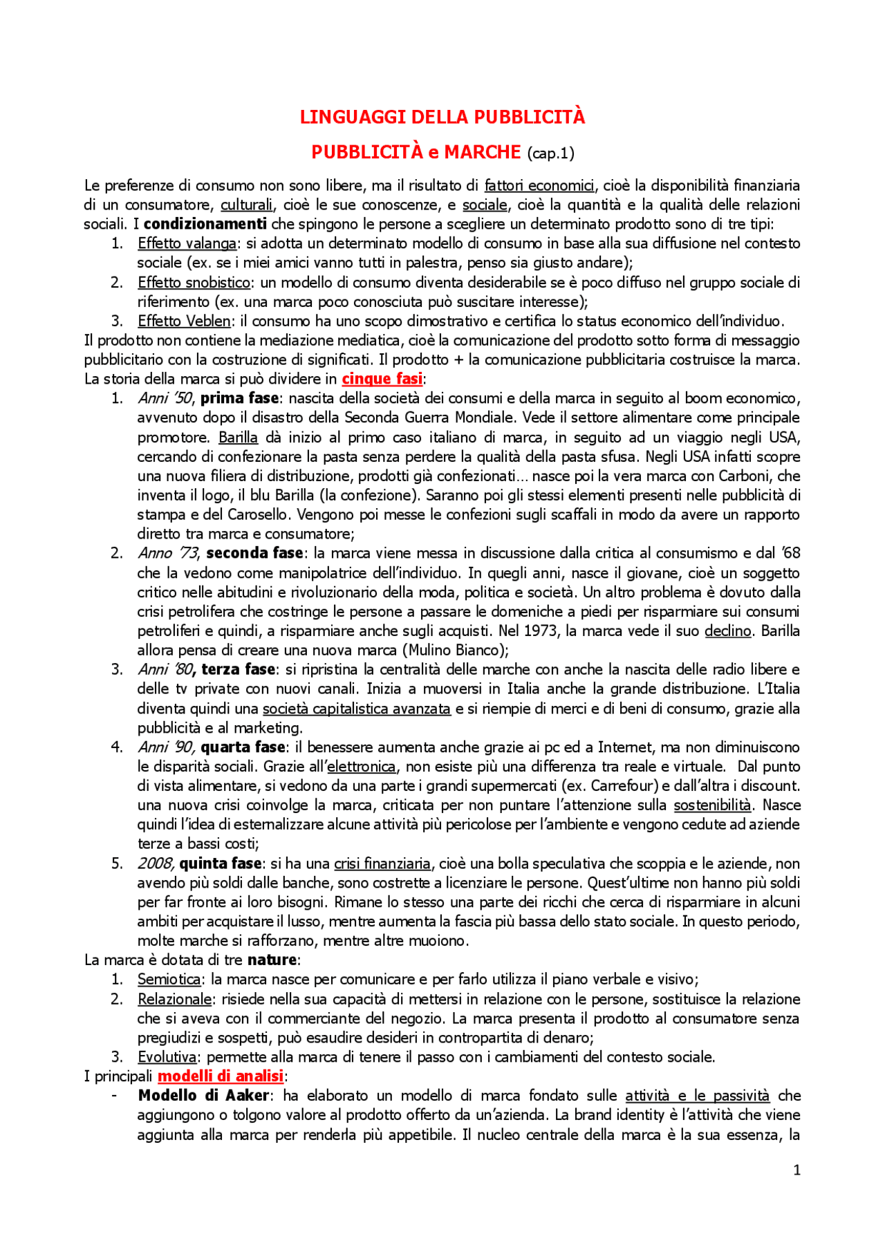 Linguaggi Della Pubblicità Pubblicità Rpci Iulm Docsity