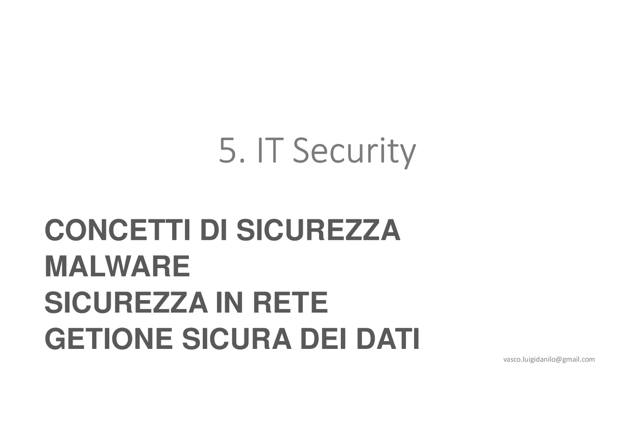 Ecdl It Security Modulo 5 Docsity