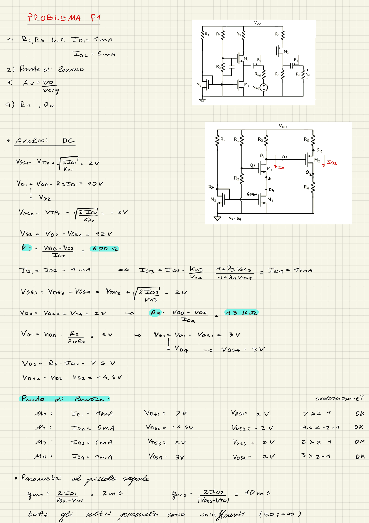 Tema d’esame svolto per esame di fondamenti di elettronica | Prove d ...