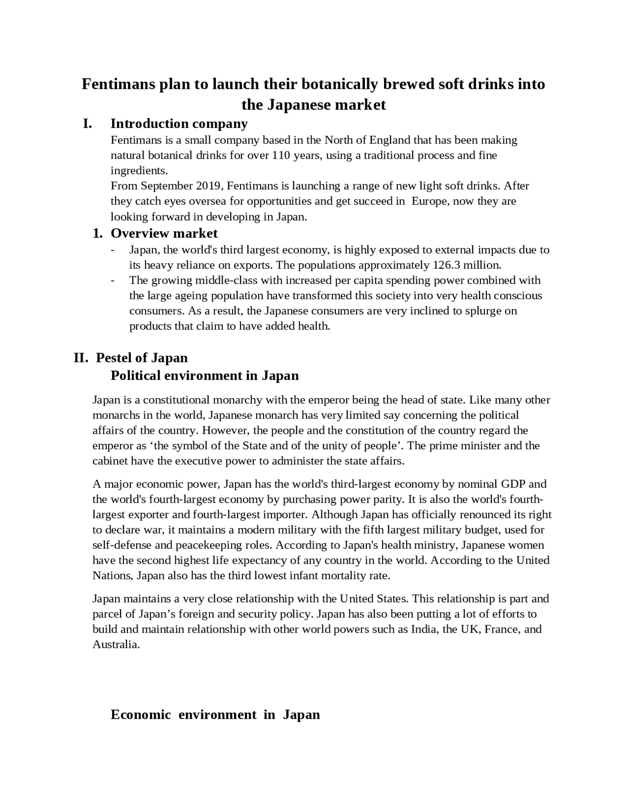 Marketing Assignment In New Market Docsity