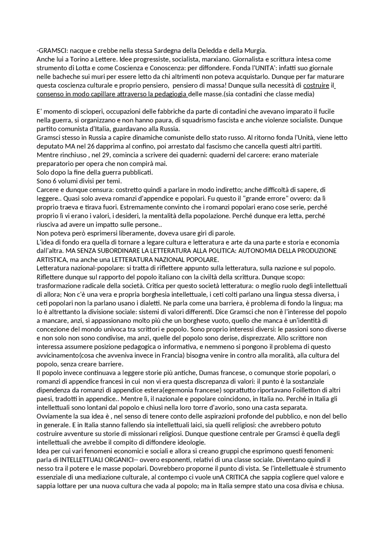 Gramsci Appunti Anni Del Carcere Docsity
