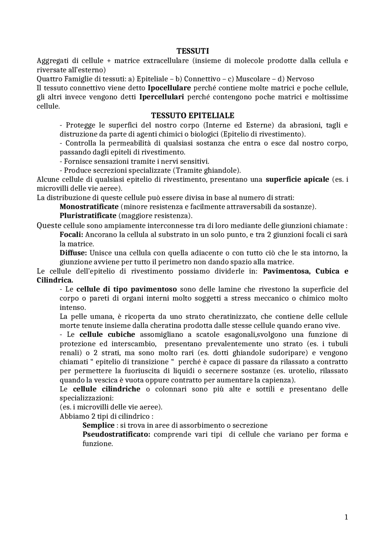 Riassunto Di Anatomia Parte I Docsity