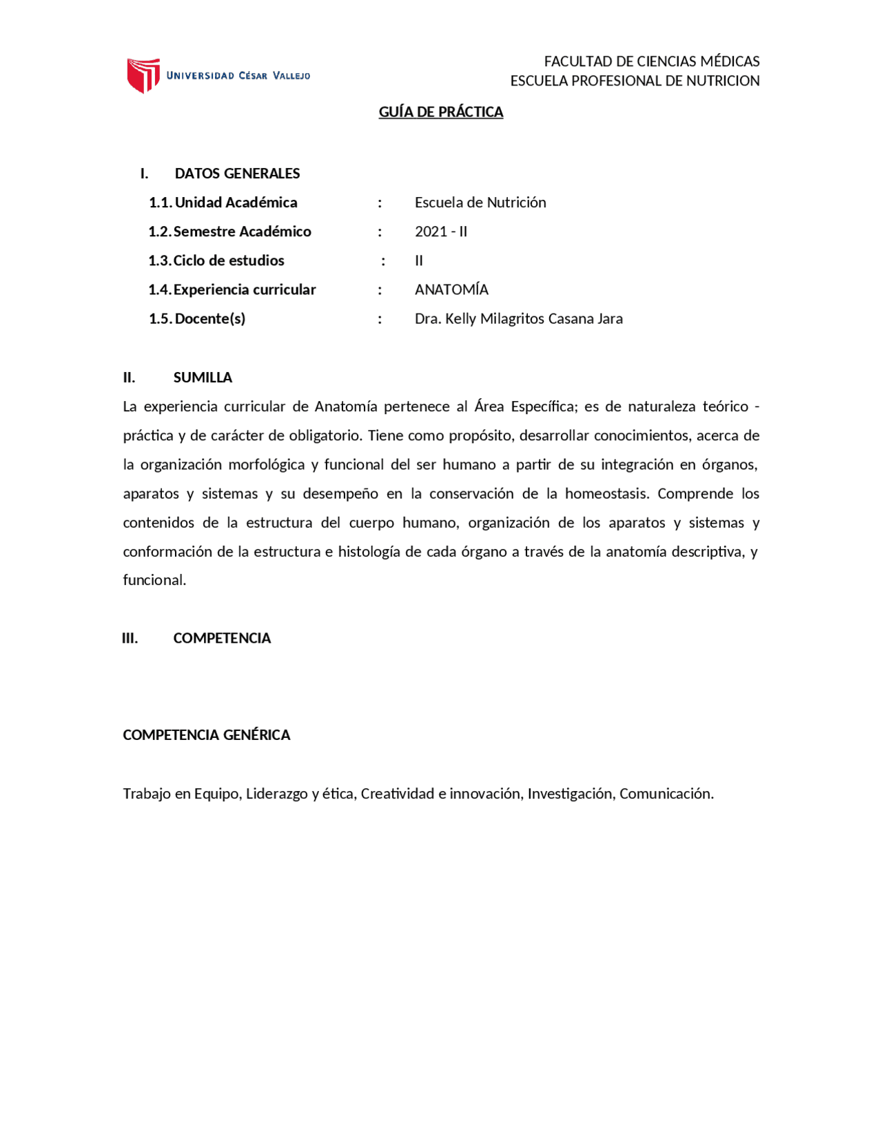 Guía Practica De Anatomía Docsity