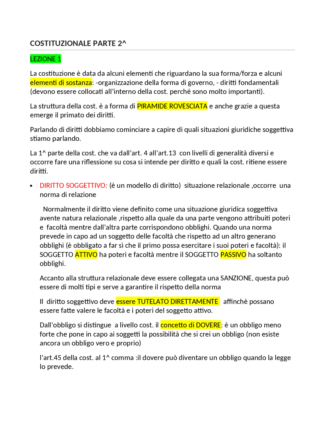 Appunti Di Diritto Costituzionale Seconda Parte Docsity