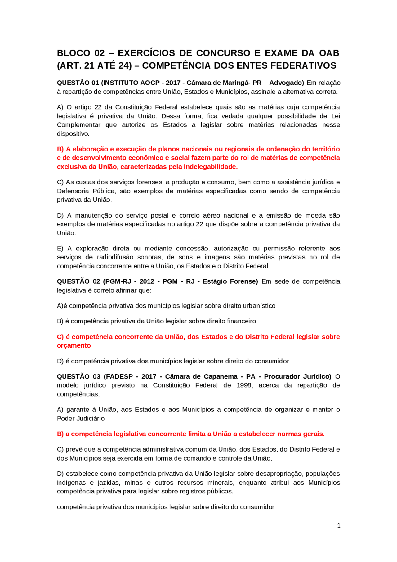Exercícios De Dconstitucional Docsity