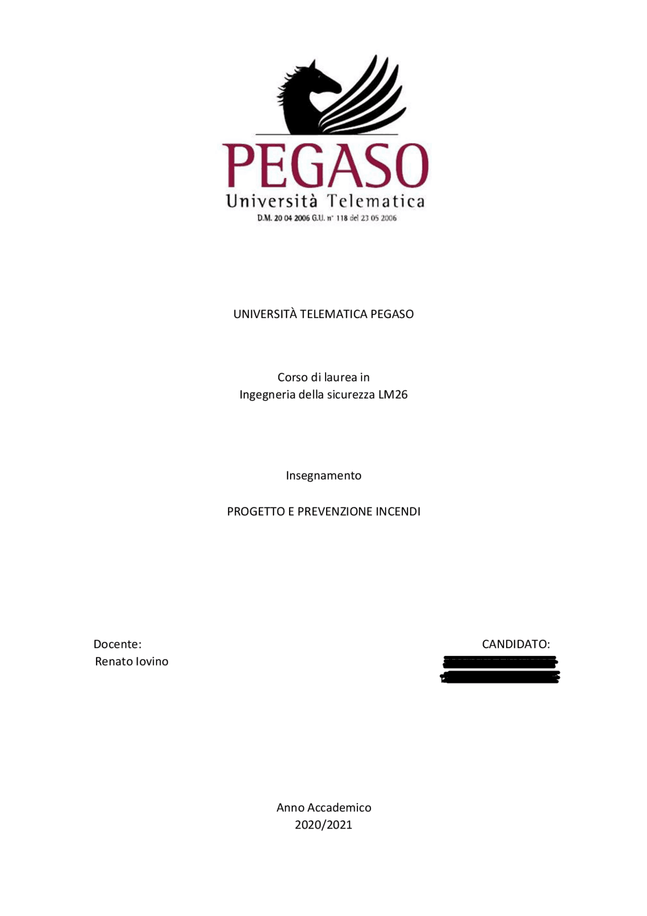 Elaborato Progetto E Prevenzione Incendi Docsity