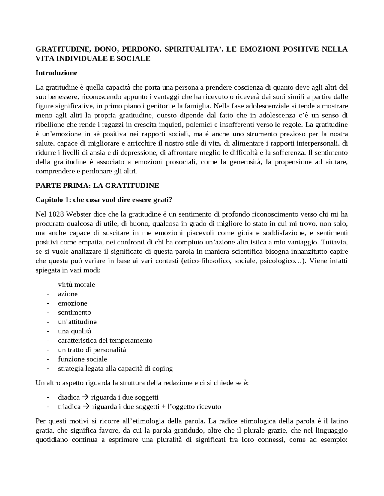 Gratitudine, dono, perdono, spiritualità. Le emozioni positive nella ...