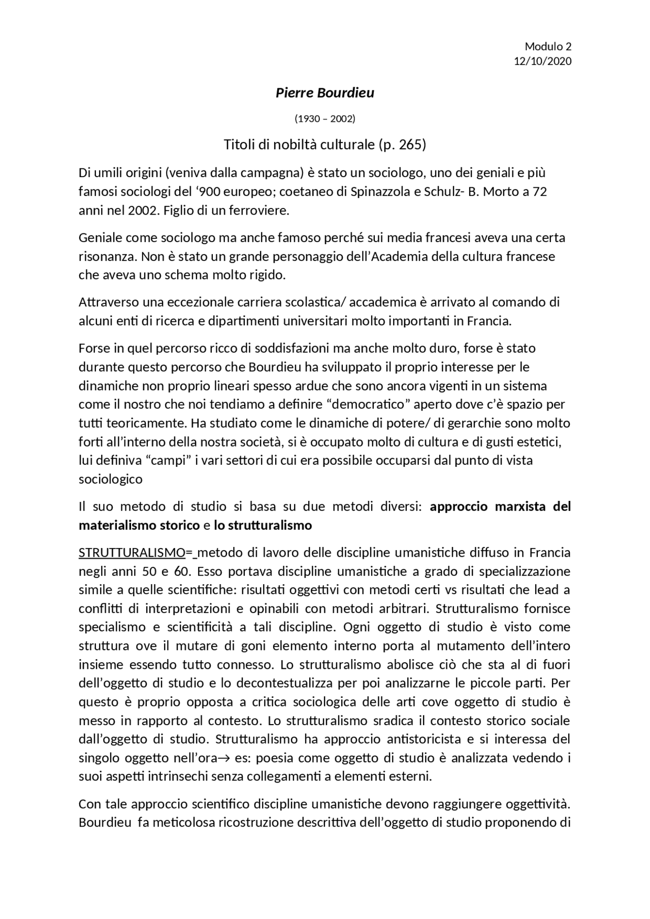 Autore Pierre Bourdieu Docsity