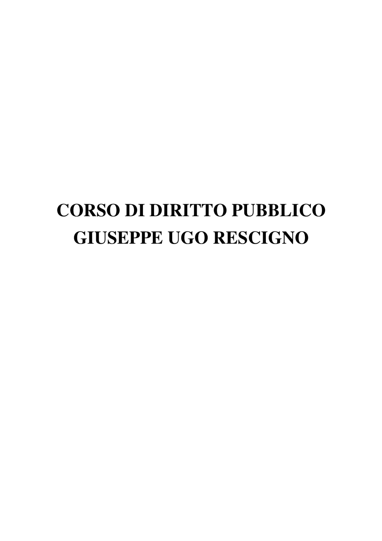 Corso Di Diritto Pubblico Rescigno Docsity