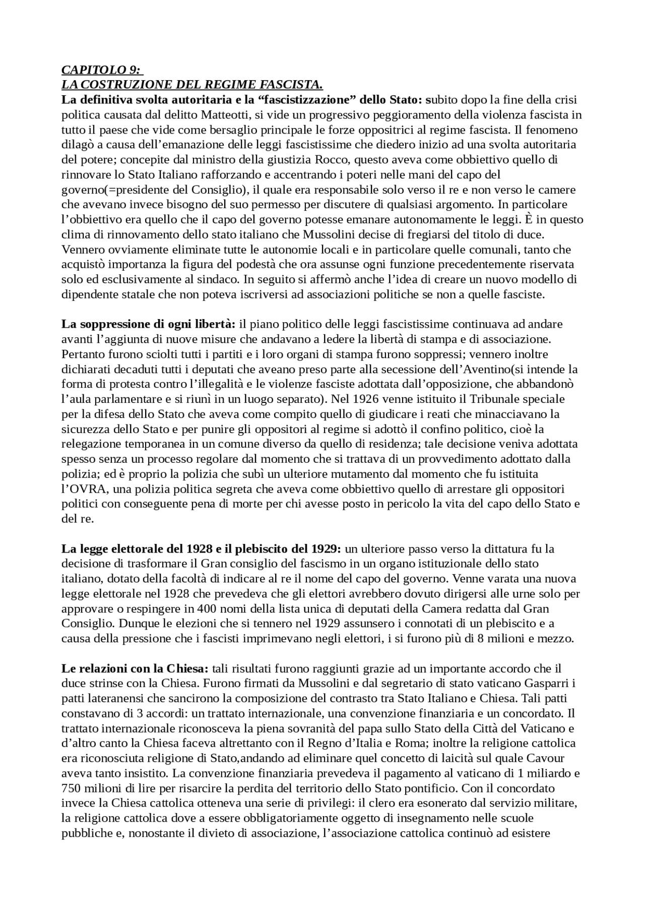 Il Fascismo In Italia Docsity