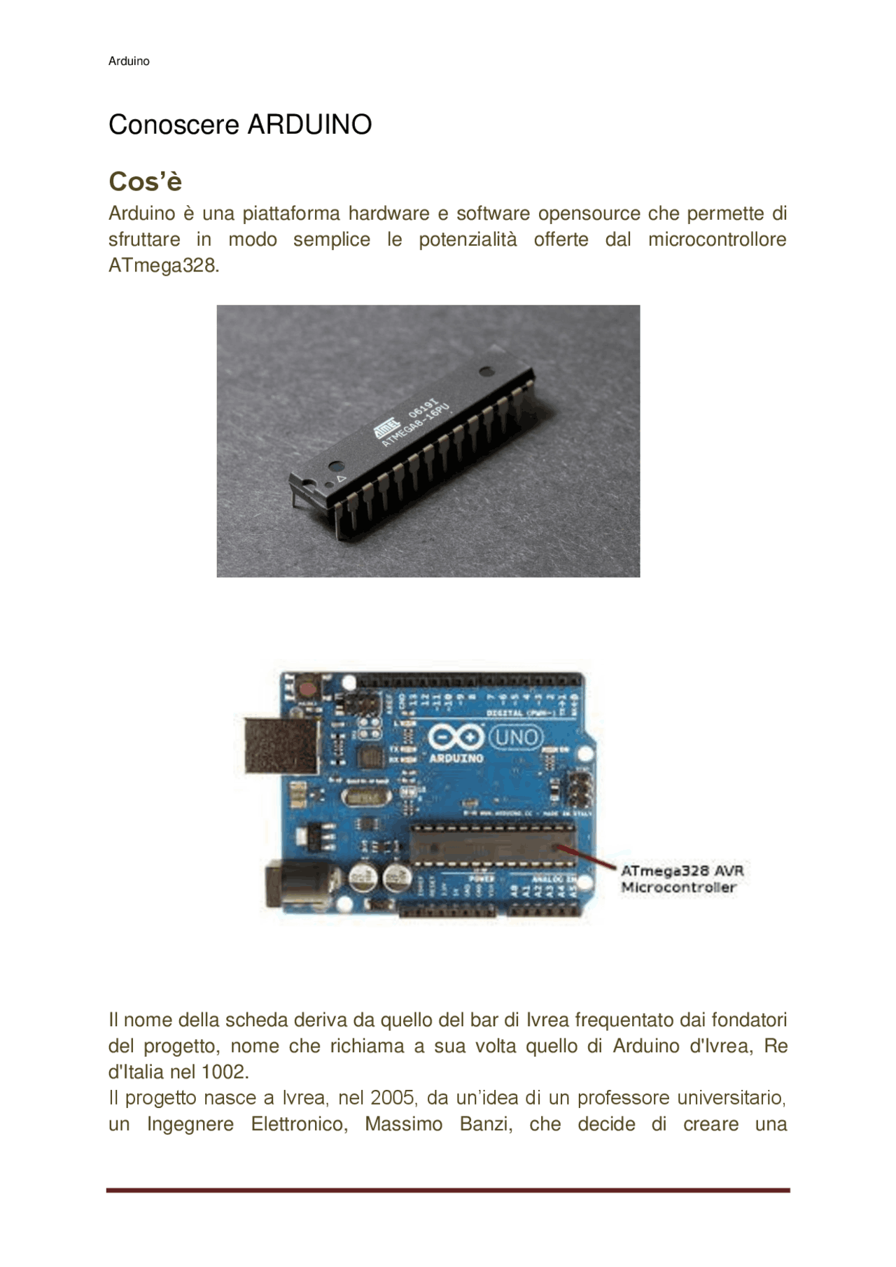 La Scheda Arduino Parte 1 Docsity