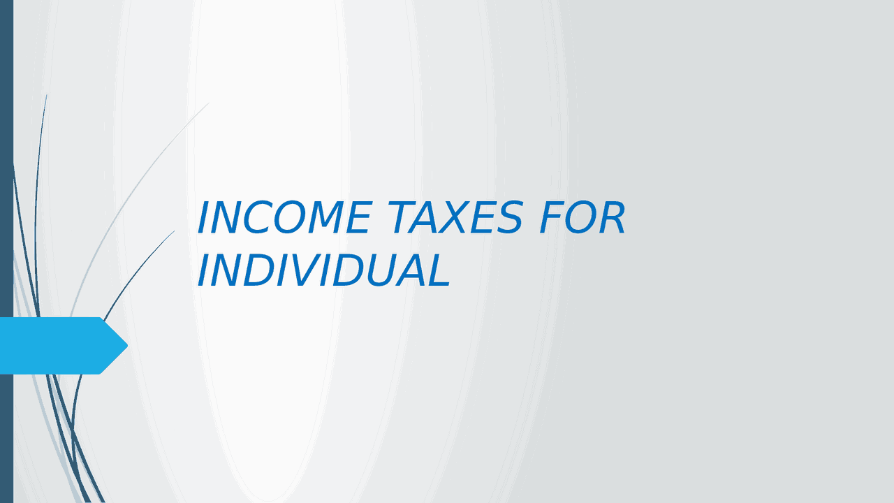 Income tax for individuals | Schemes and Mind Maps Law | Docsity