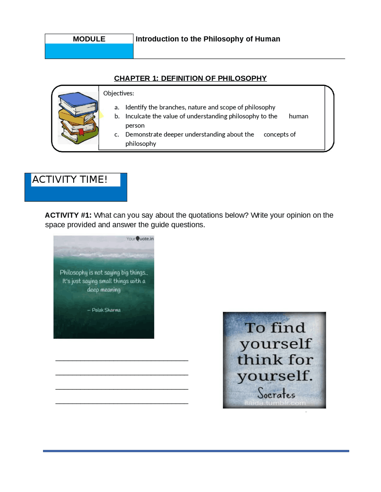Introduction To Philosophy Of The Human Person Assignments Philosophy