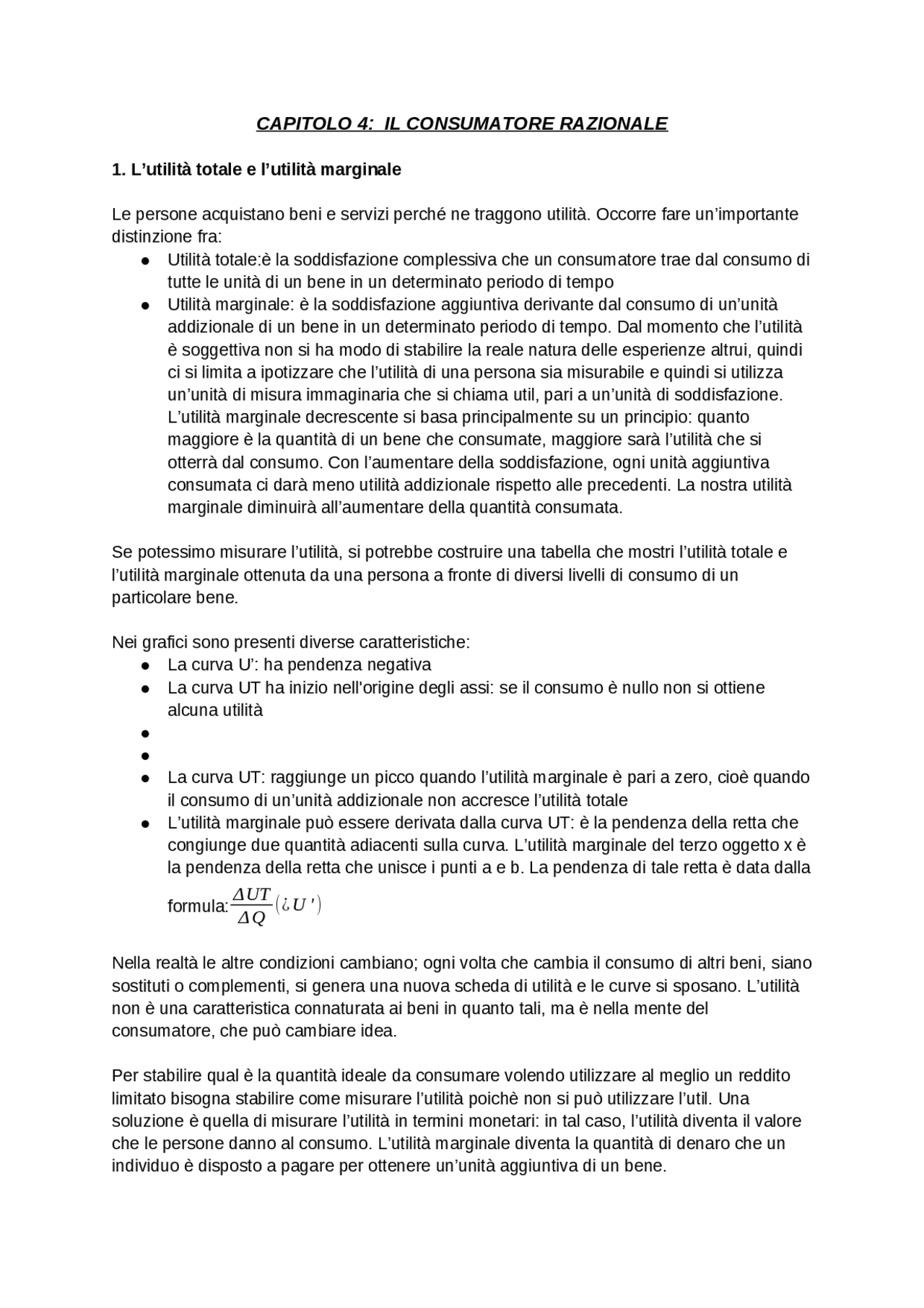 IL CONSUMATORE RAZIONALE - Docsity