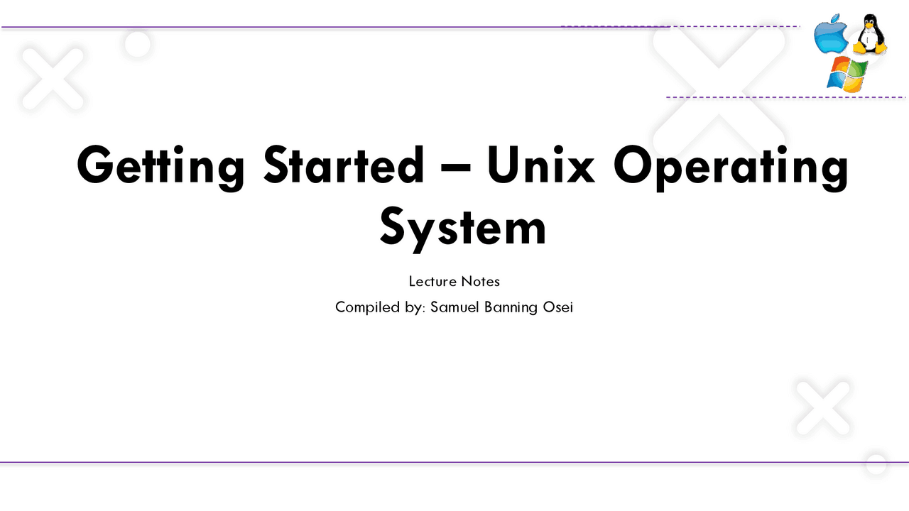 Operating systems And open source operating systems - Docsity