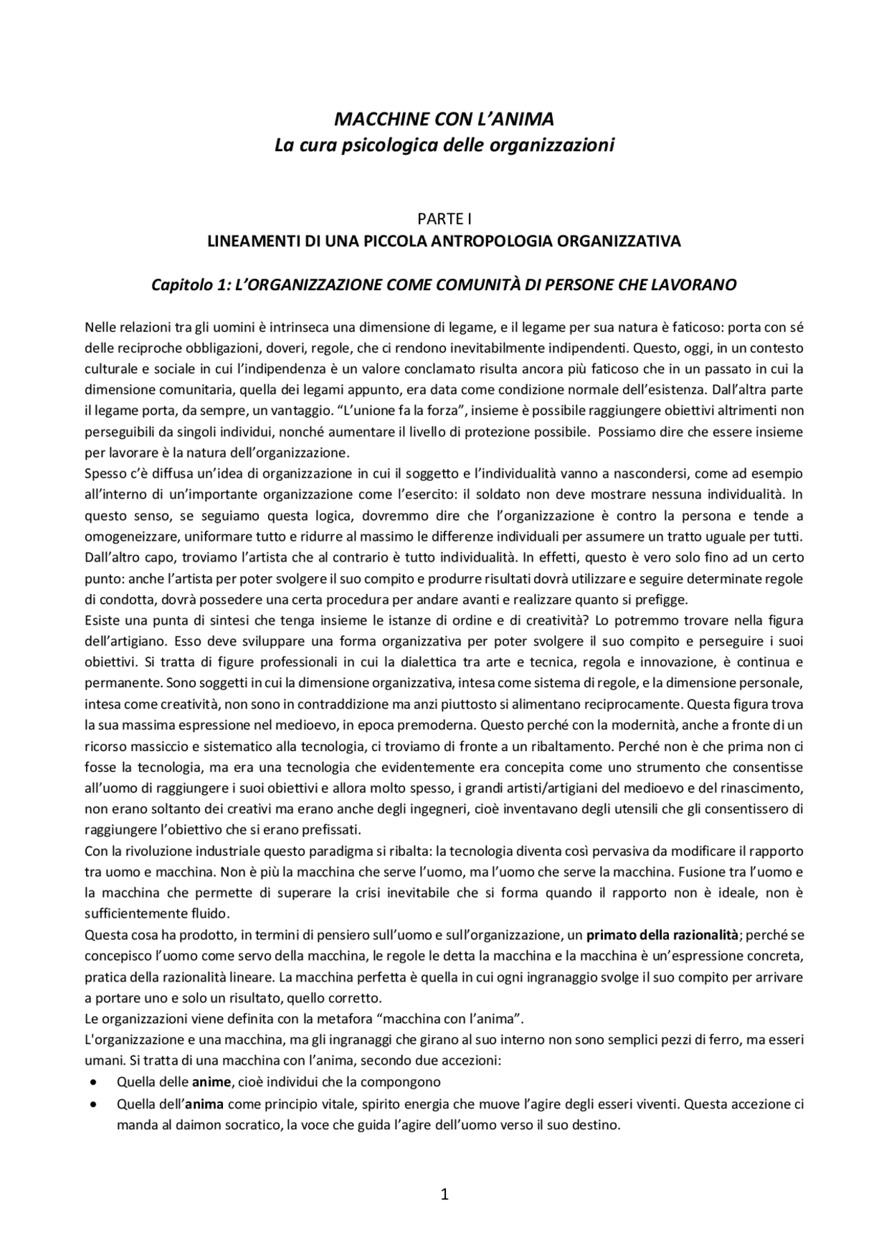 Riassunto Libro Macchine Con Lanima Docsity
