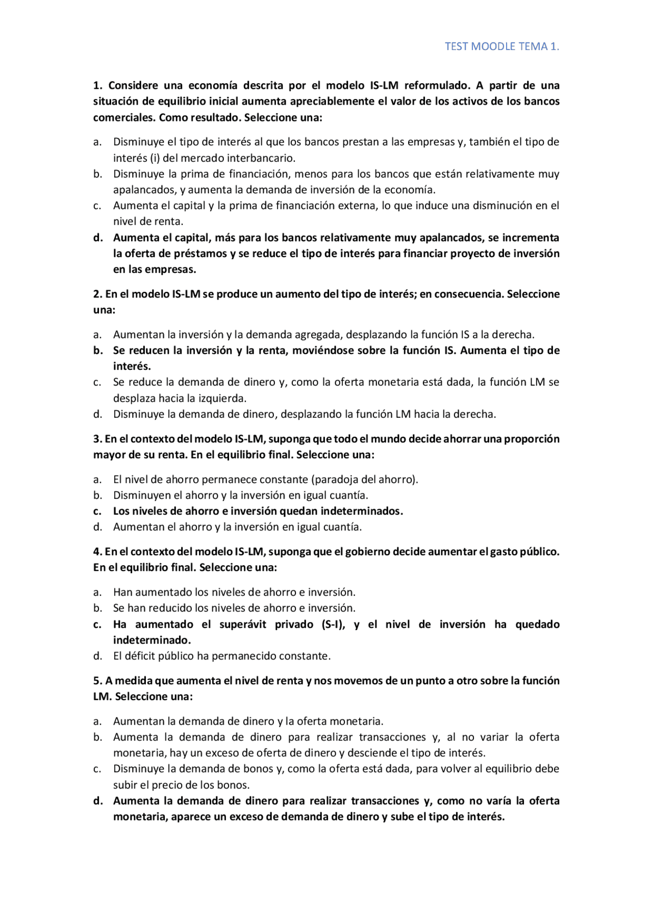 Ejercicios Macro Segundo Ade Ejercicios De Macroeconomía Docsity
