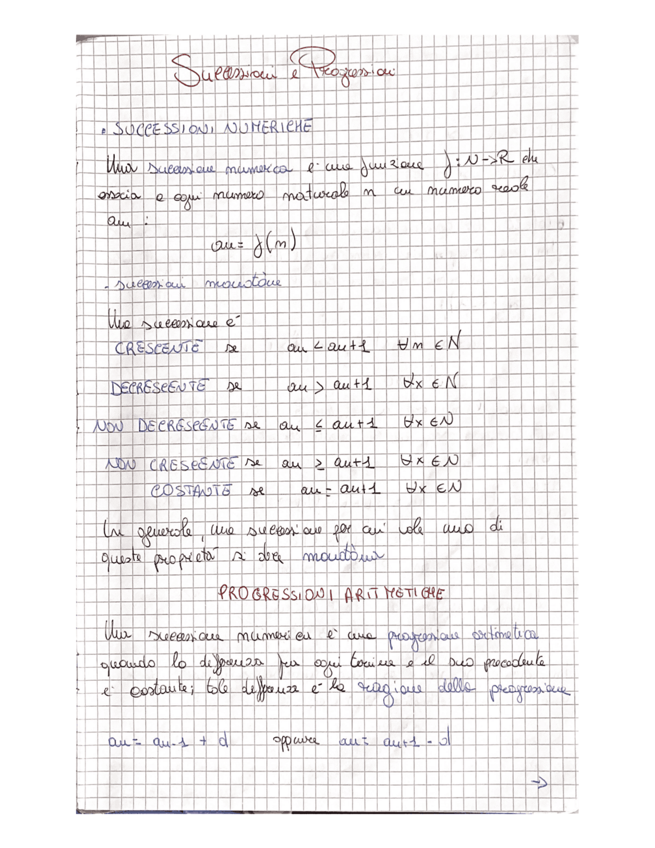 Successioni E Progressioni Docsity
