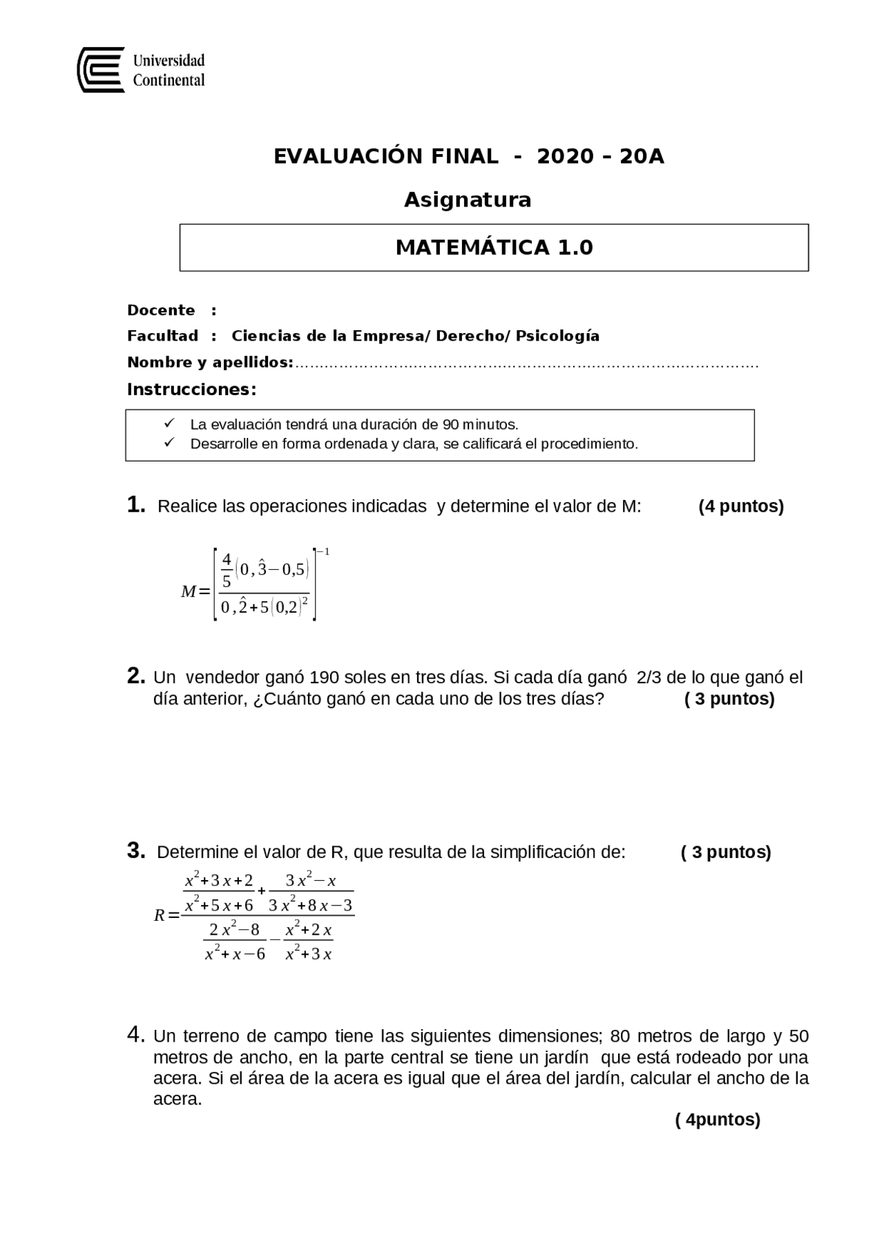 Evaluación Final Matemática 10 Exámenes Selectividad De Matemáticas