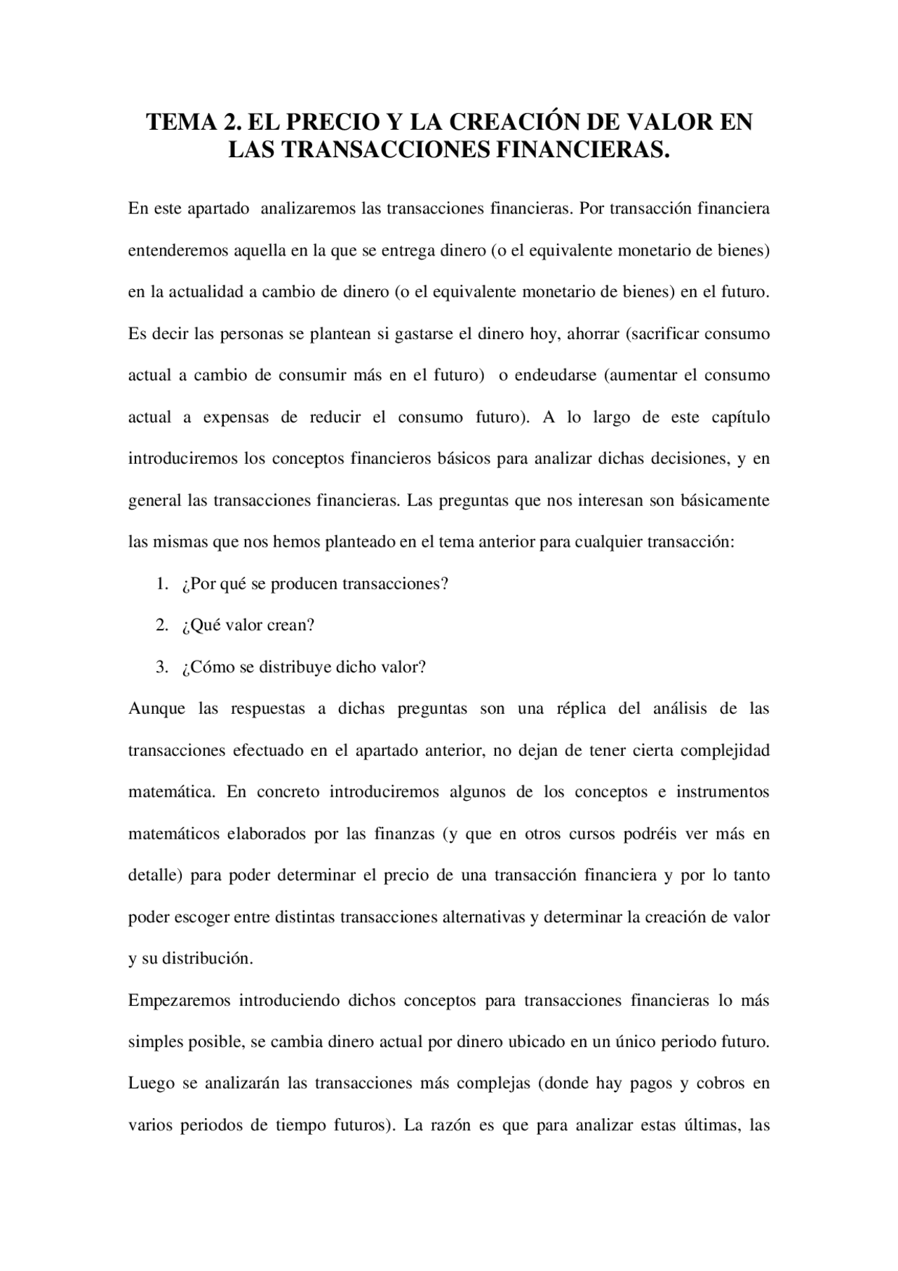 Tema 2 Apuntes 1o De Carrera Ade Docsity