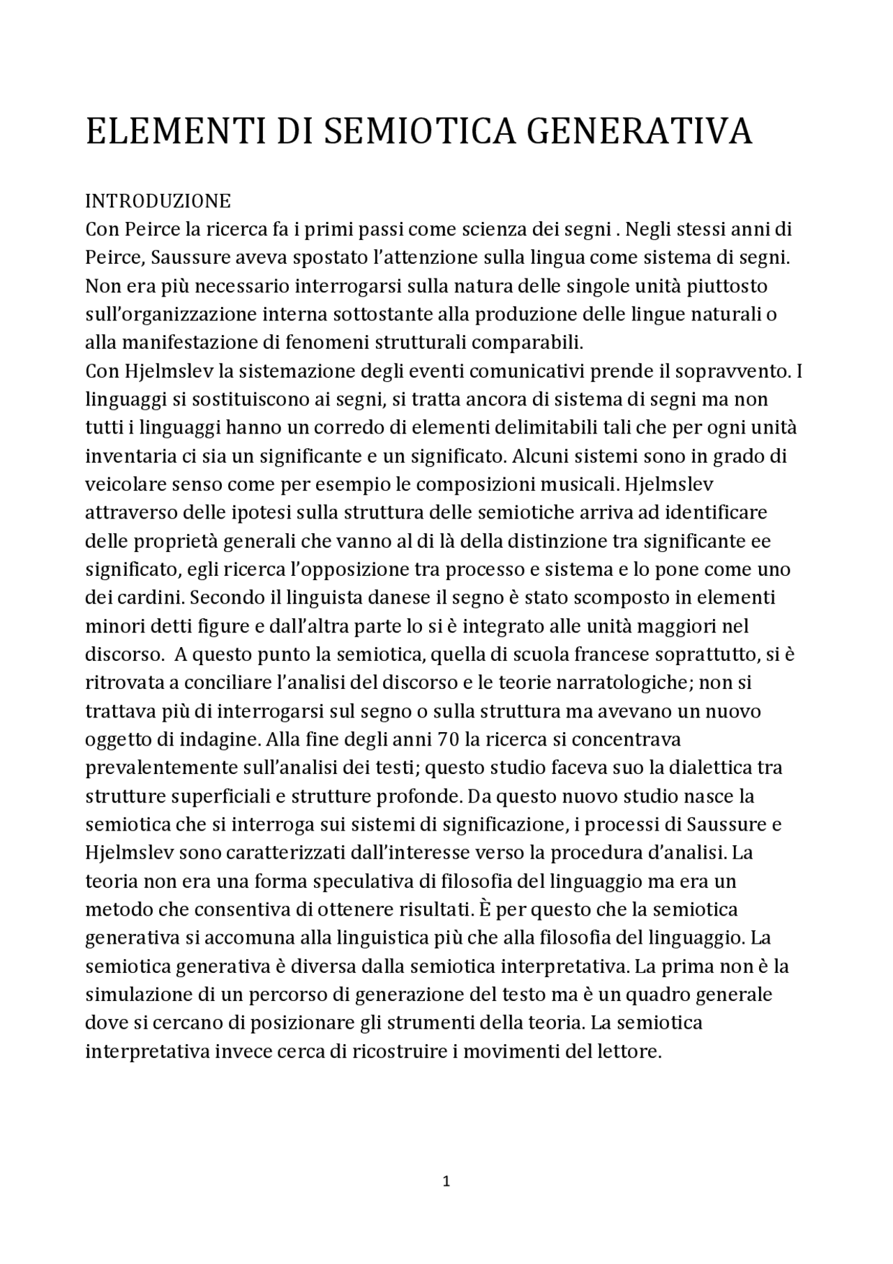 Riassunto Del Libro Elementi Di Semiotica Generativa Docsity