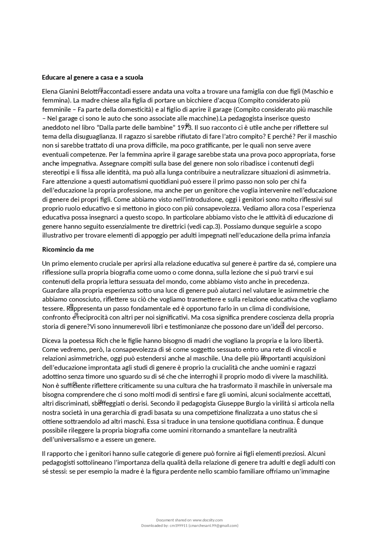 Riassunto Fatto Molto Bene Del Manuale Fare La Differenza Docsity