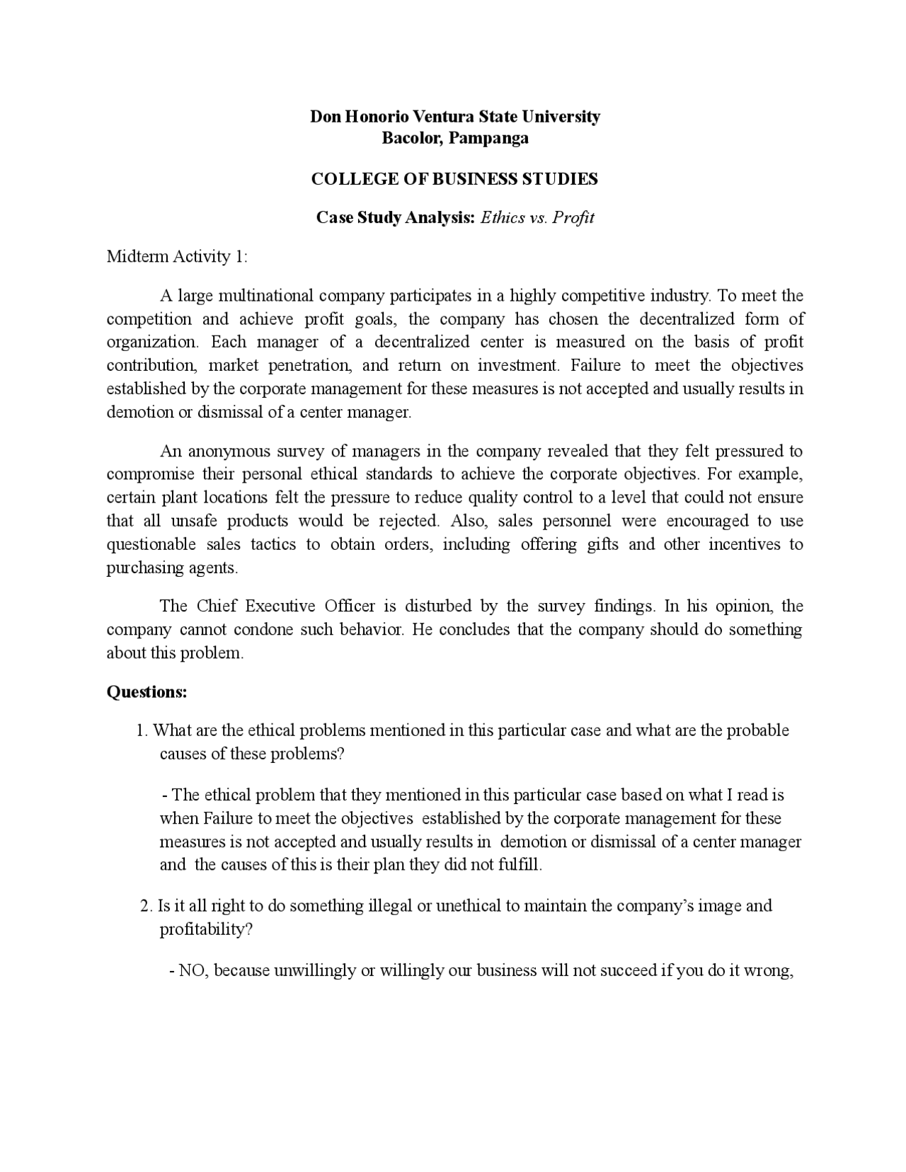 Midterm Exam To Science Subject Docsity