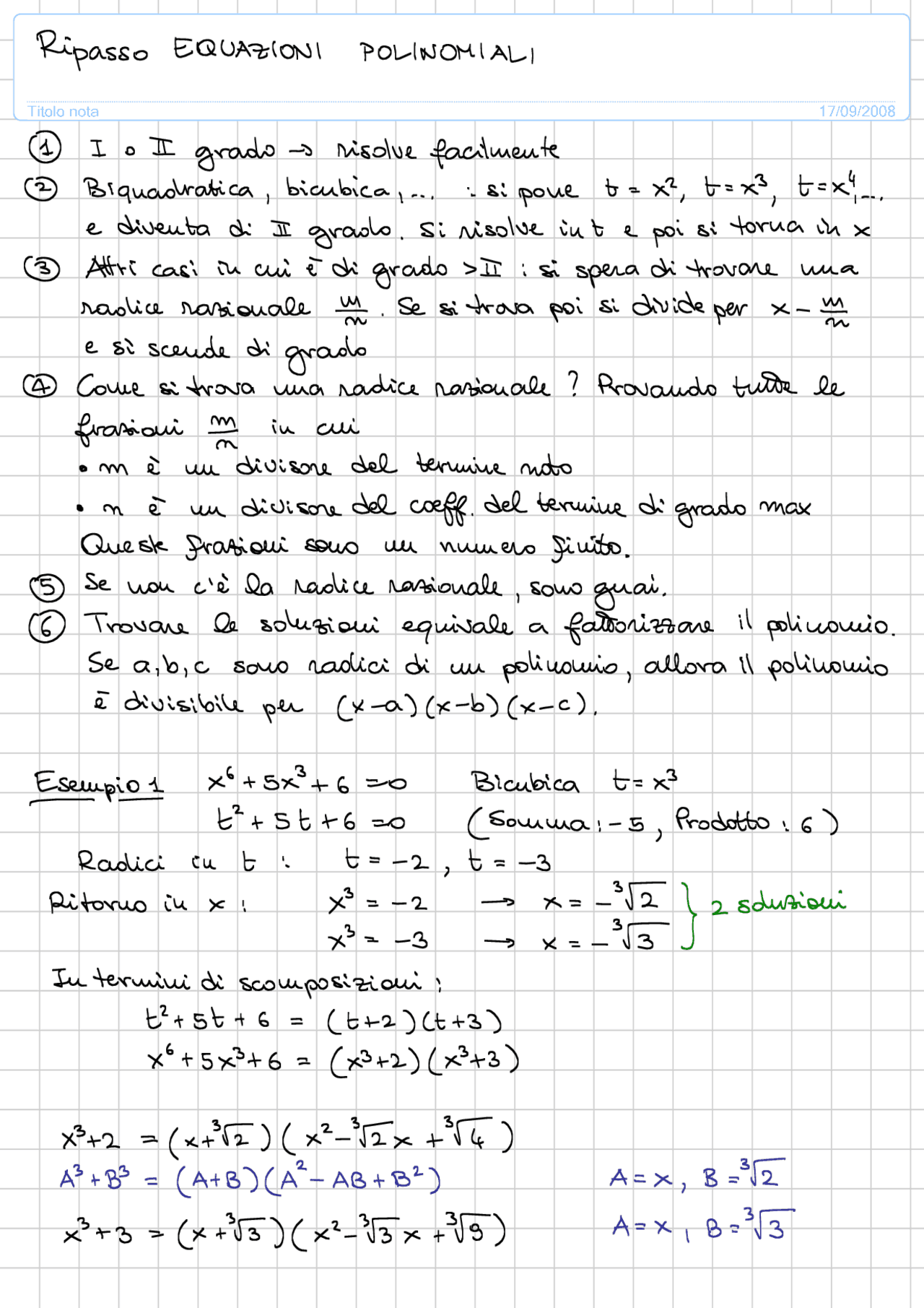 Divisione Tra Polinomi Appunti Di Matematica Generale Docsity